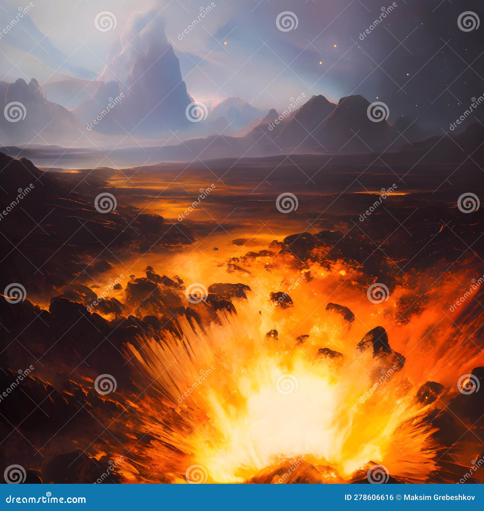 End of the World, Planet Explosion. Generative Ai Stock Illustration ...