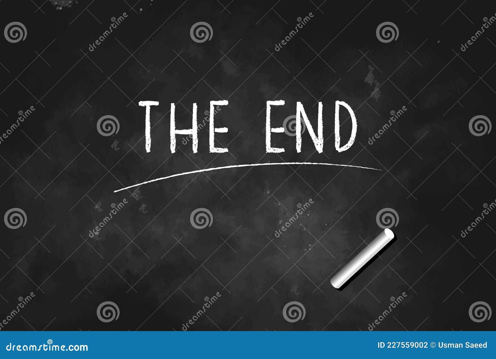 The END Written with Chalk on Blackboard Icon Logo Design Vector ...