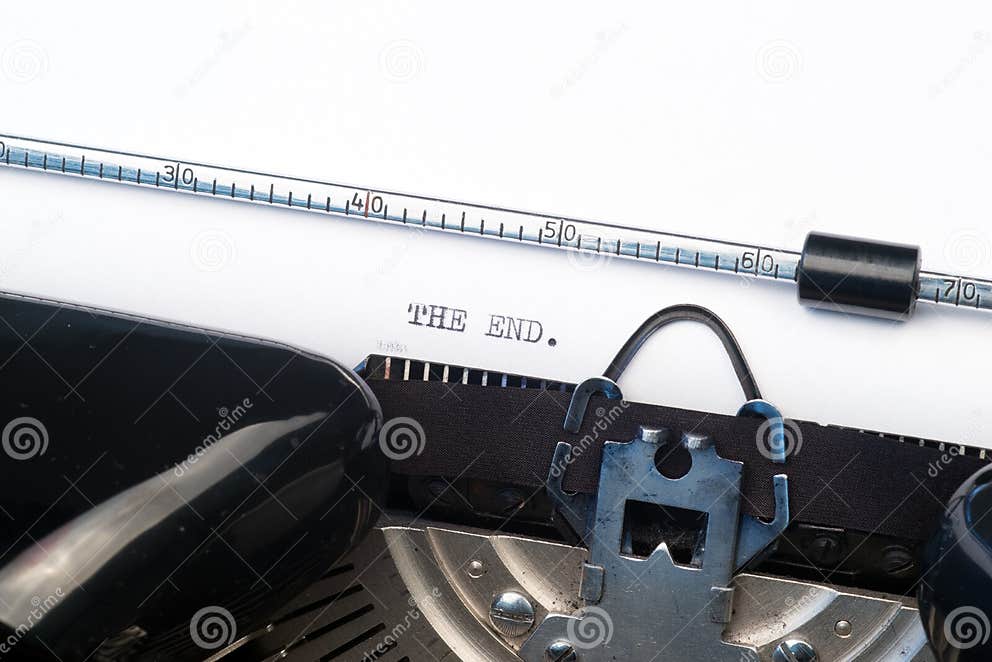 The End, Written on an Old Typewriter Stock Photo - Image of note ...