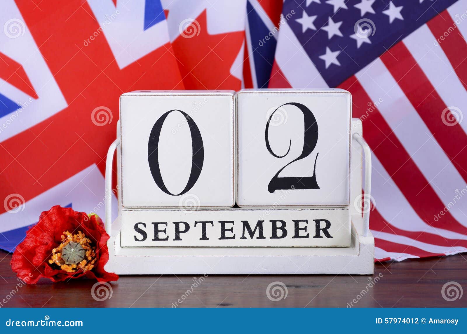 End of WWII 2 September 1945 Calendar Date Stock Photo - Image of ...