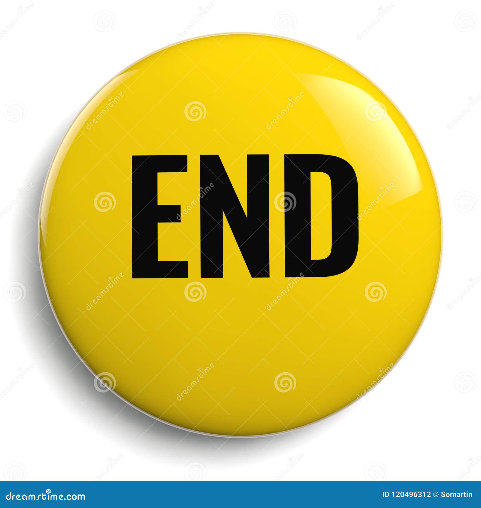 End Yellow Round Symbol Isolated Stock Illustration - Illustration of ...