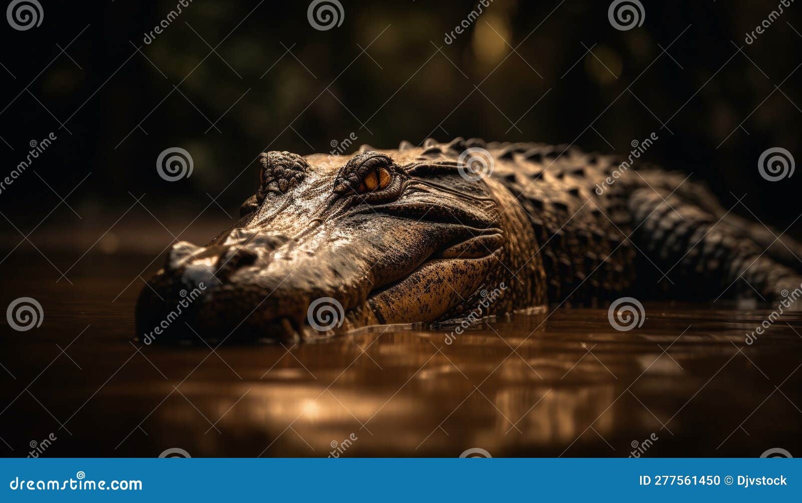Endangered Crocodile Hides in Wetland, Danger in Its Teeth Generated by ...