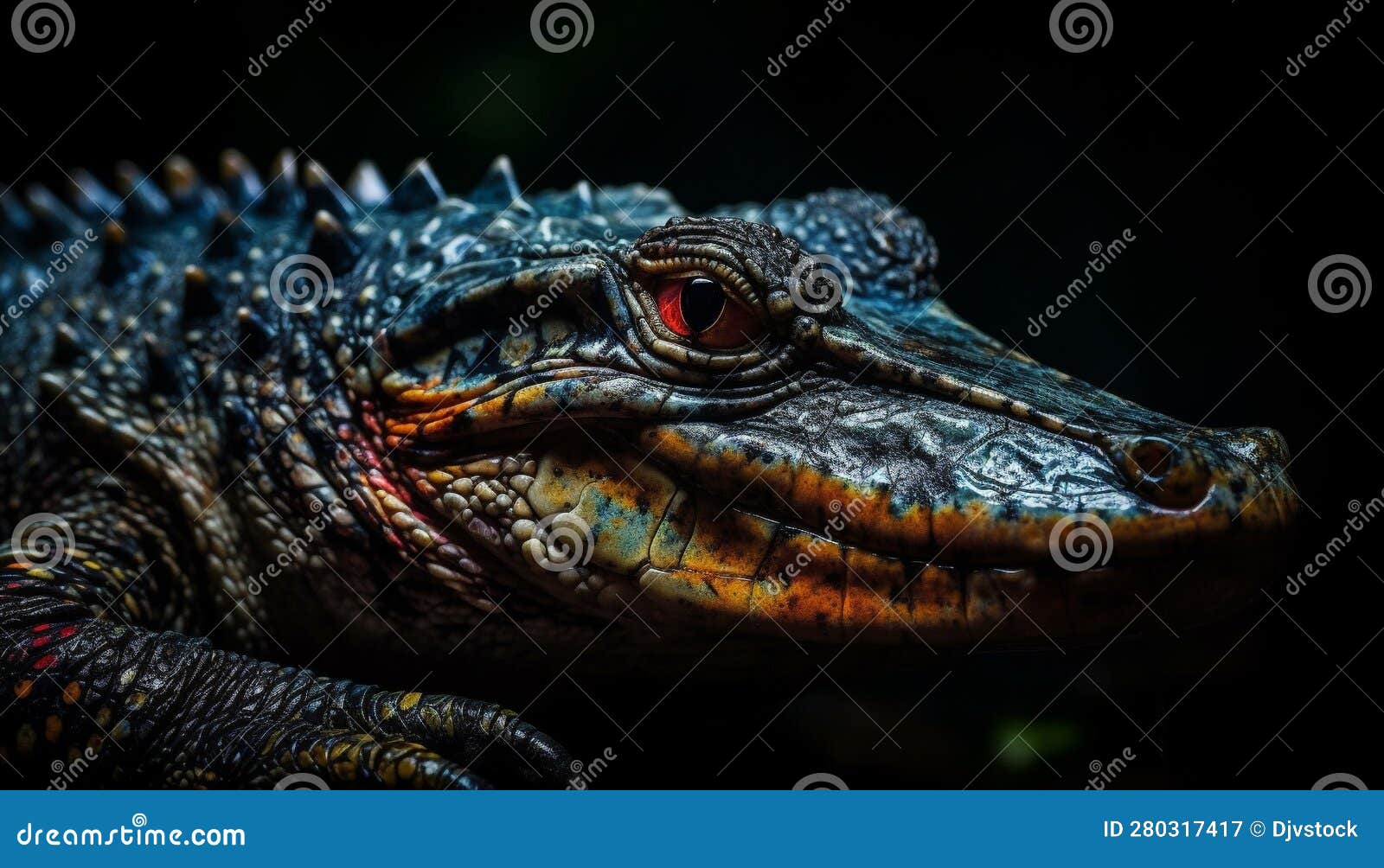 Endangered Reptile in Tropical Forest Blue Iguana Looks Dangerous ...