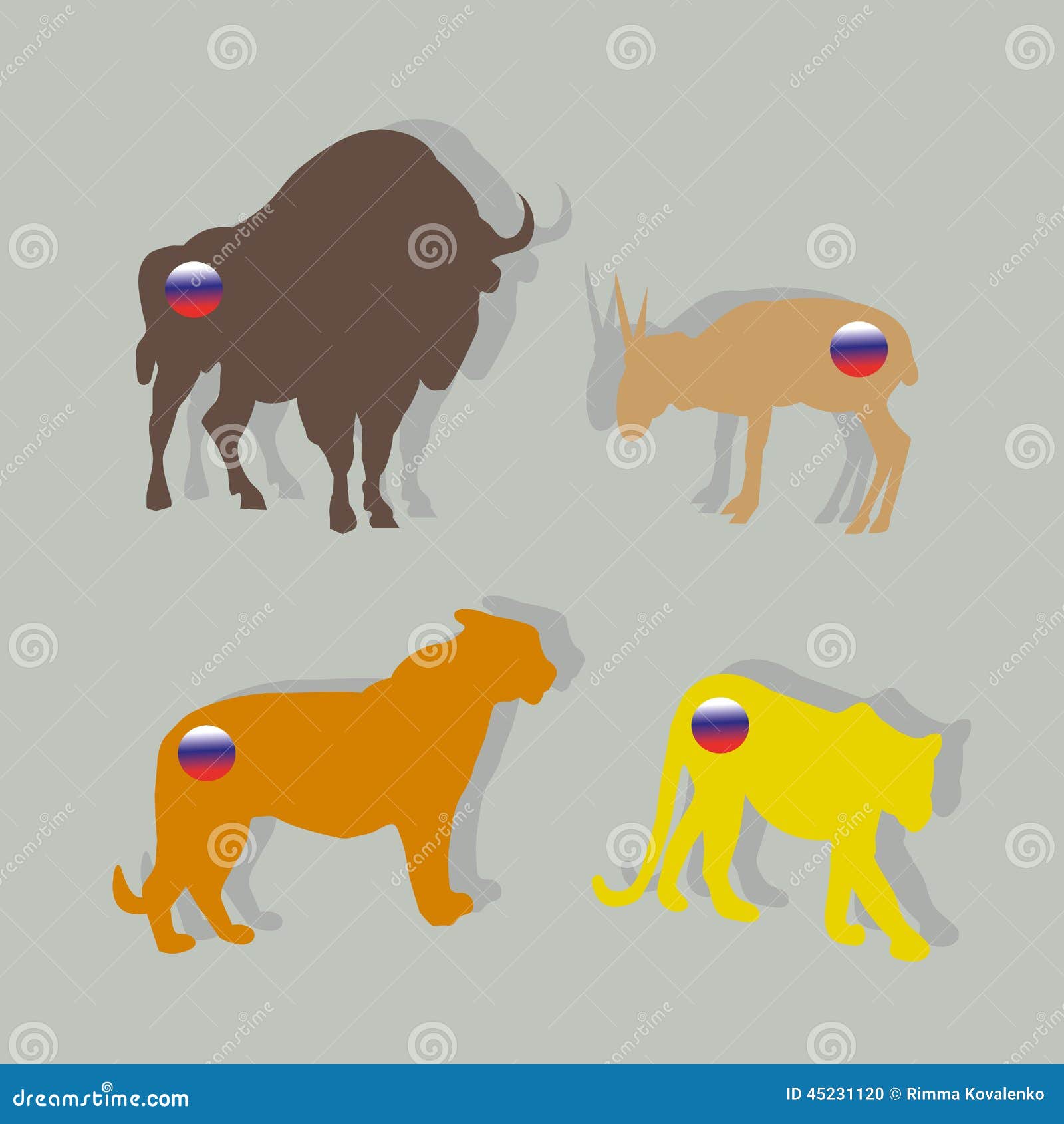 Endangered Russian animals stock vector. Illustration of animals - 45231120