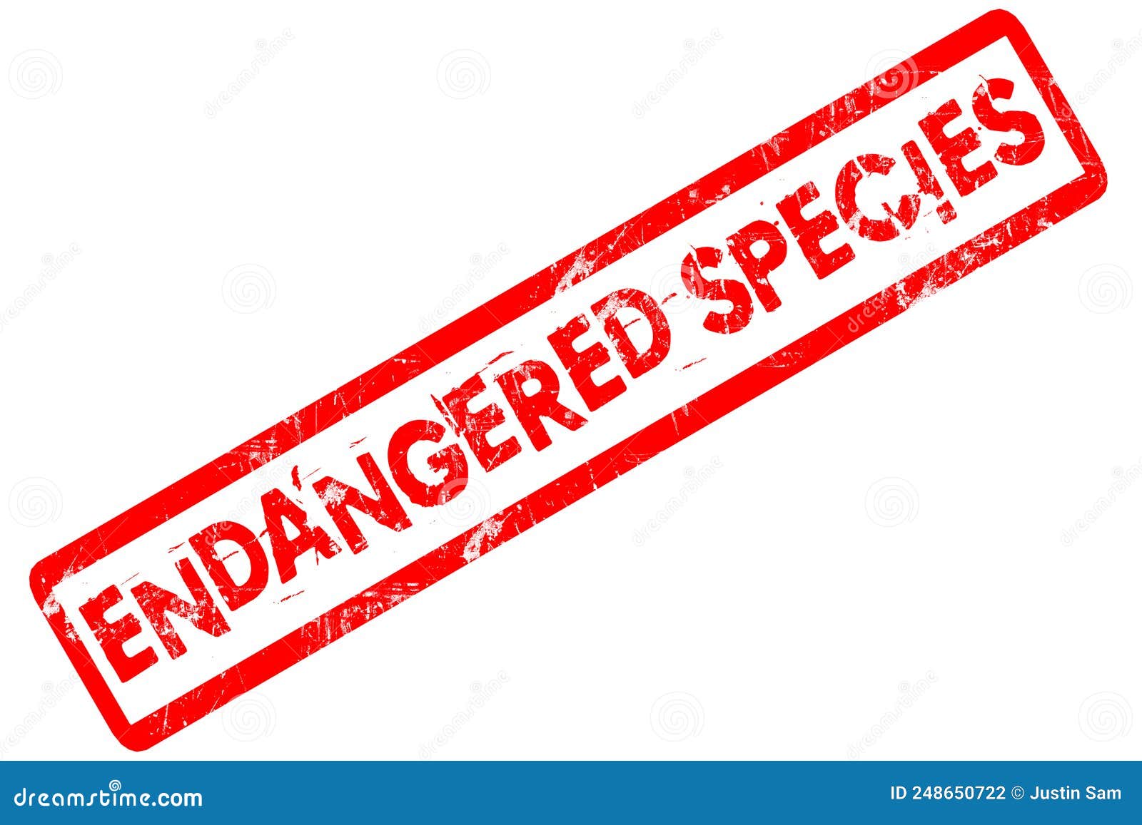 ENDANGERED SPECIES - Rubber Stamp on White Background Stock ...