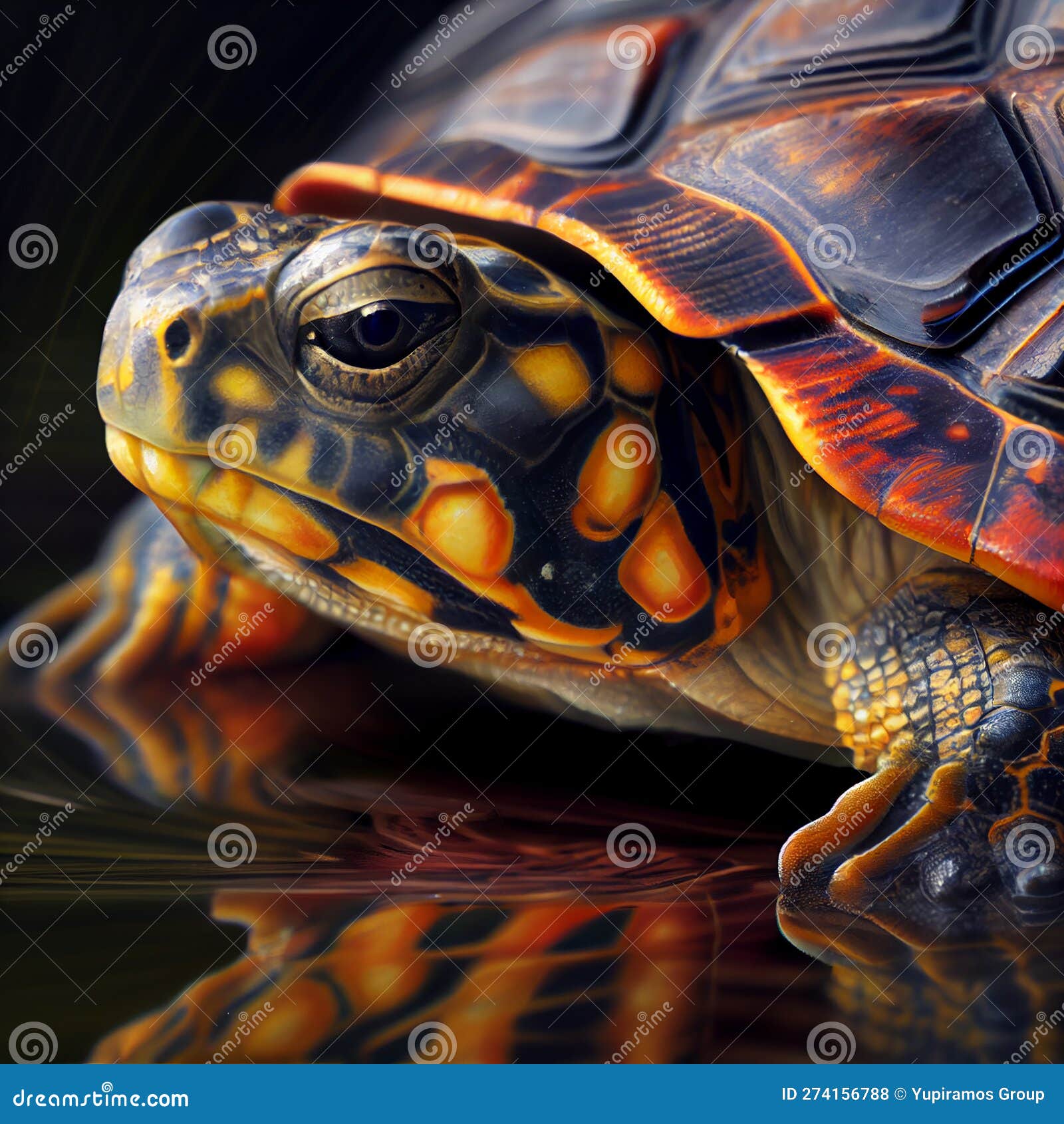 Endangered Turtle Slow Crawl in Nature Pond Generated by AI Stock Photo ...