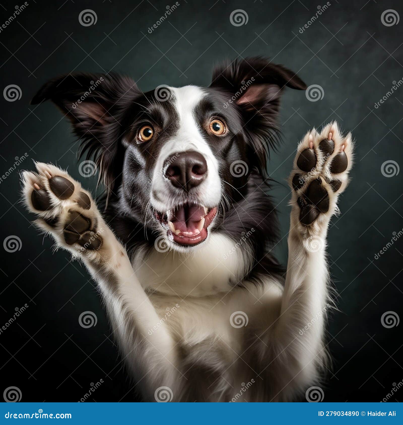 Endearing Border Collie Pleading with Paws. Generative AI Stock ...