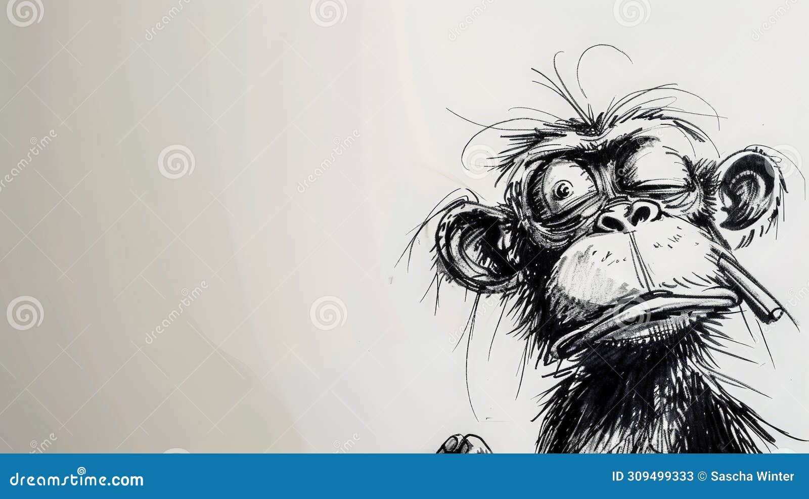 Nervous Monkey Cartoon: Ink Frazzled Stock Image - Image of frazzled ...
