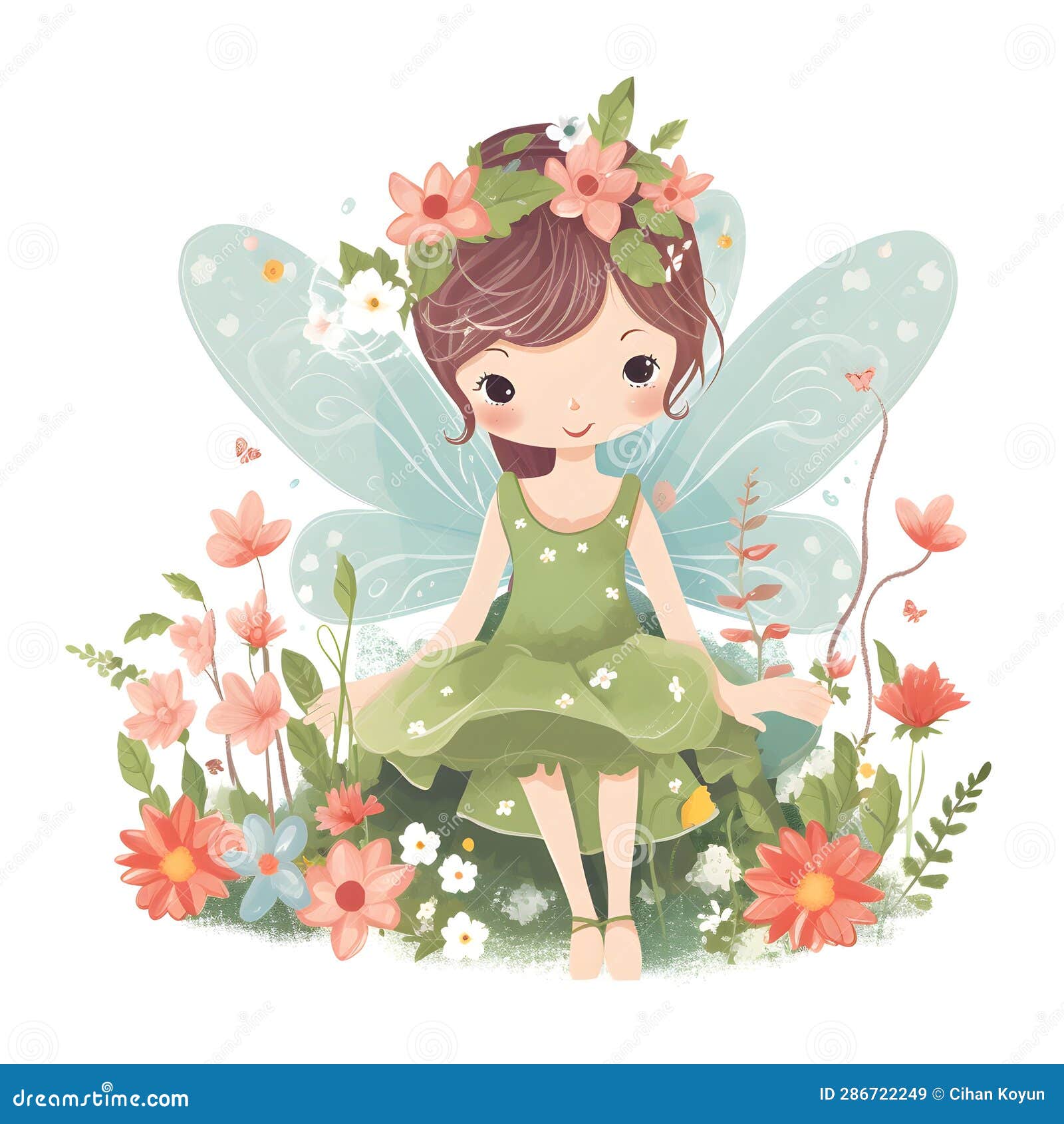 Endearing pixie art stock illustration. Illustration of beauty - 286722249
