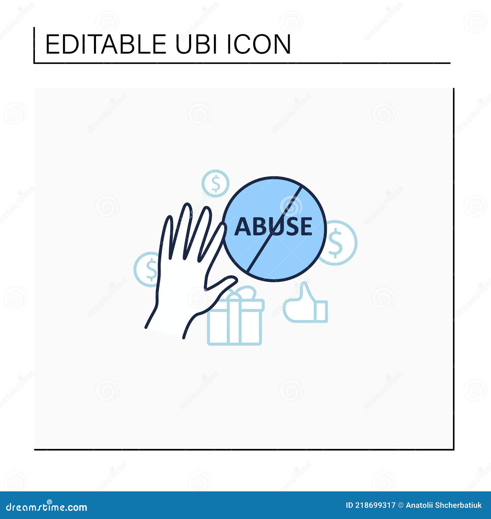 Ending abuse line icon stock vector. Illustration of governmental ...