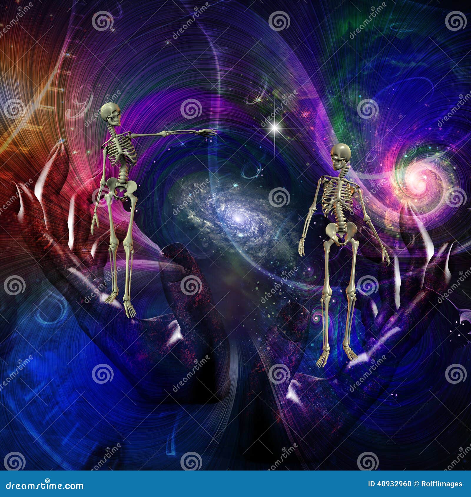 Skeletal Figures In Cosmos Royalty-Free Stock Photo | CartoonDealer.com ...