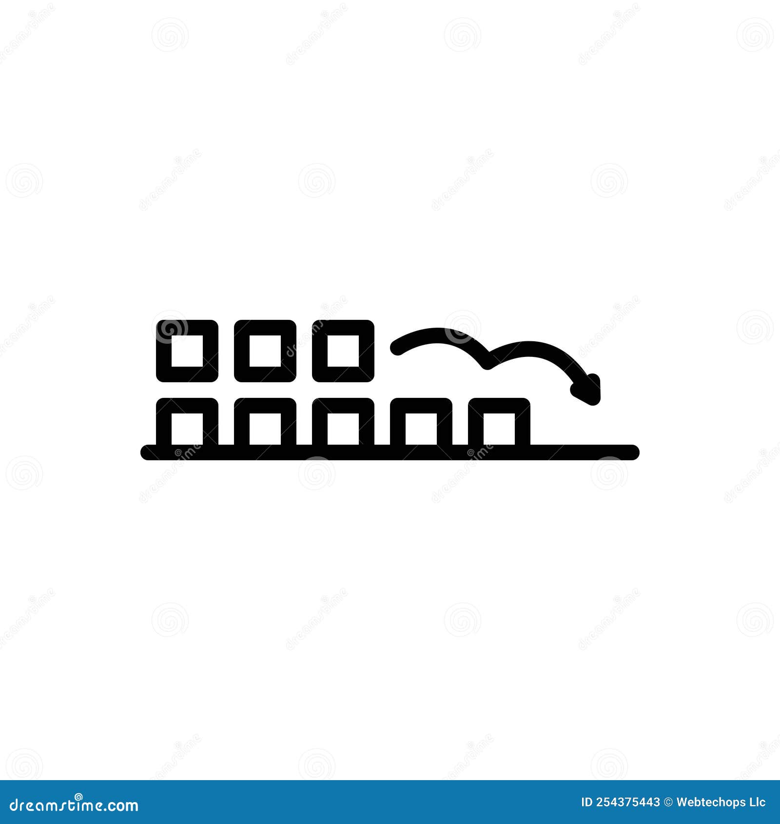 Black Line Icon Ending, Conclusion and Finish Stock Illustration ...