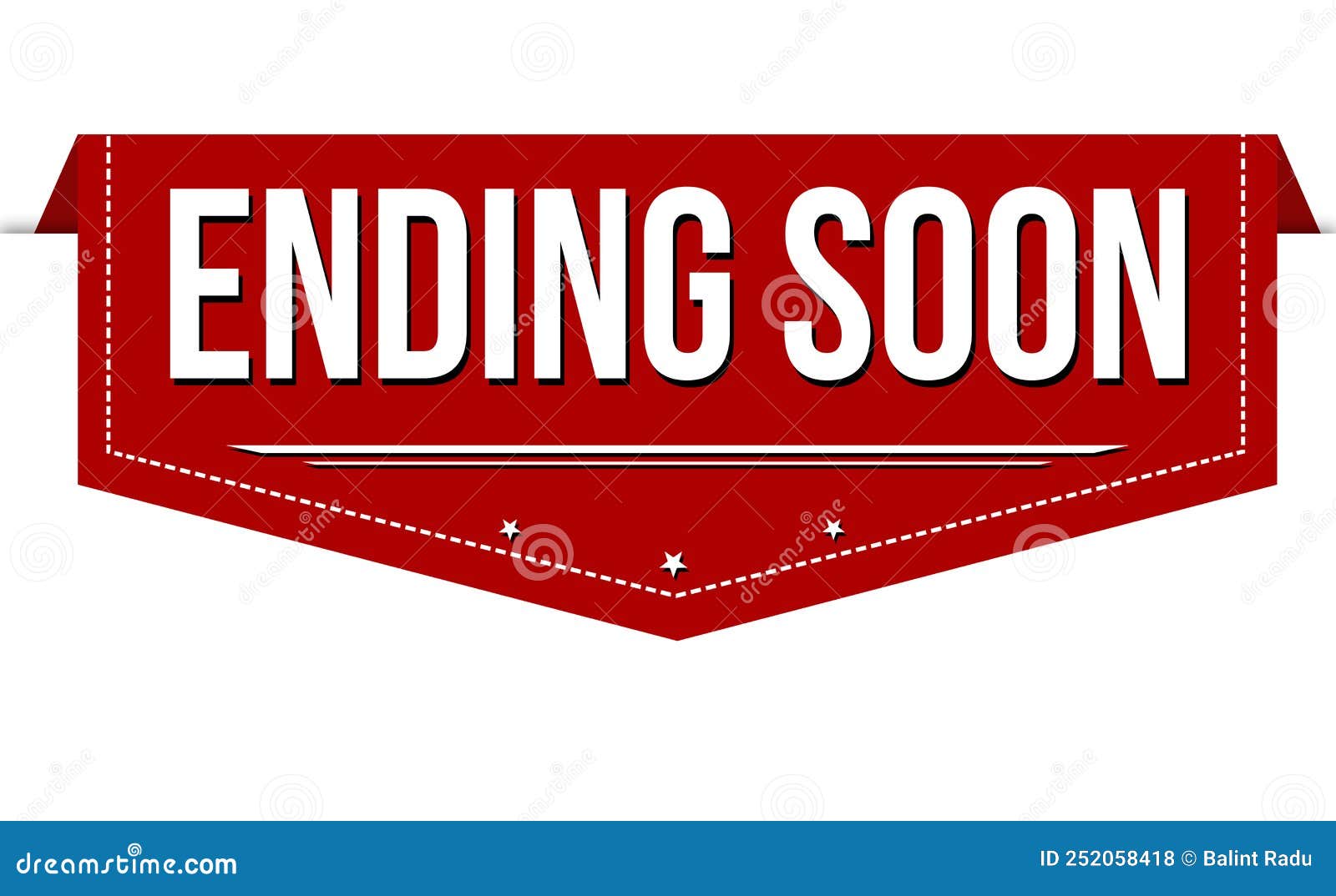 Ending Soon Red Ribbon or Banner Design Stock Vector - Illustration of ...