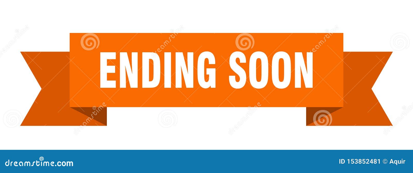 Ending soon ribbon. stock vector. Illustration of vector - 153852481