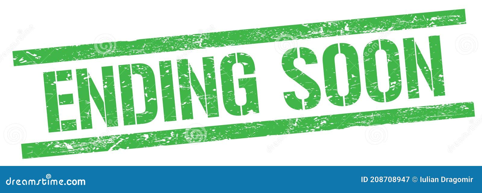 ENDING SOON Text on Green Grungy Rectangle Stamp Stock Illustration ...
