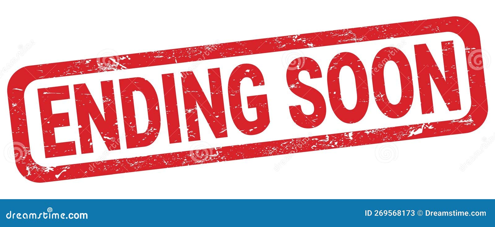 ENDING SOON Text Written on Red Rectangle Stamp Stock Image - Image of ...