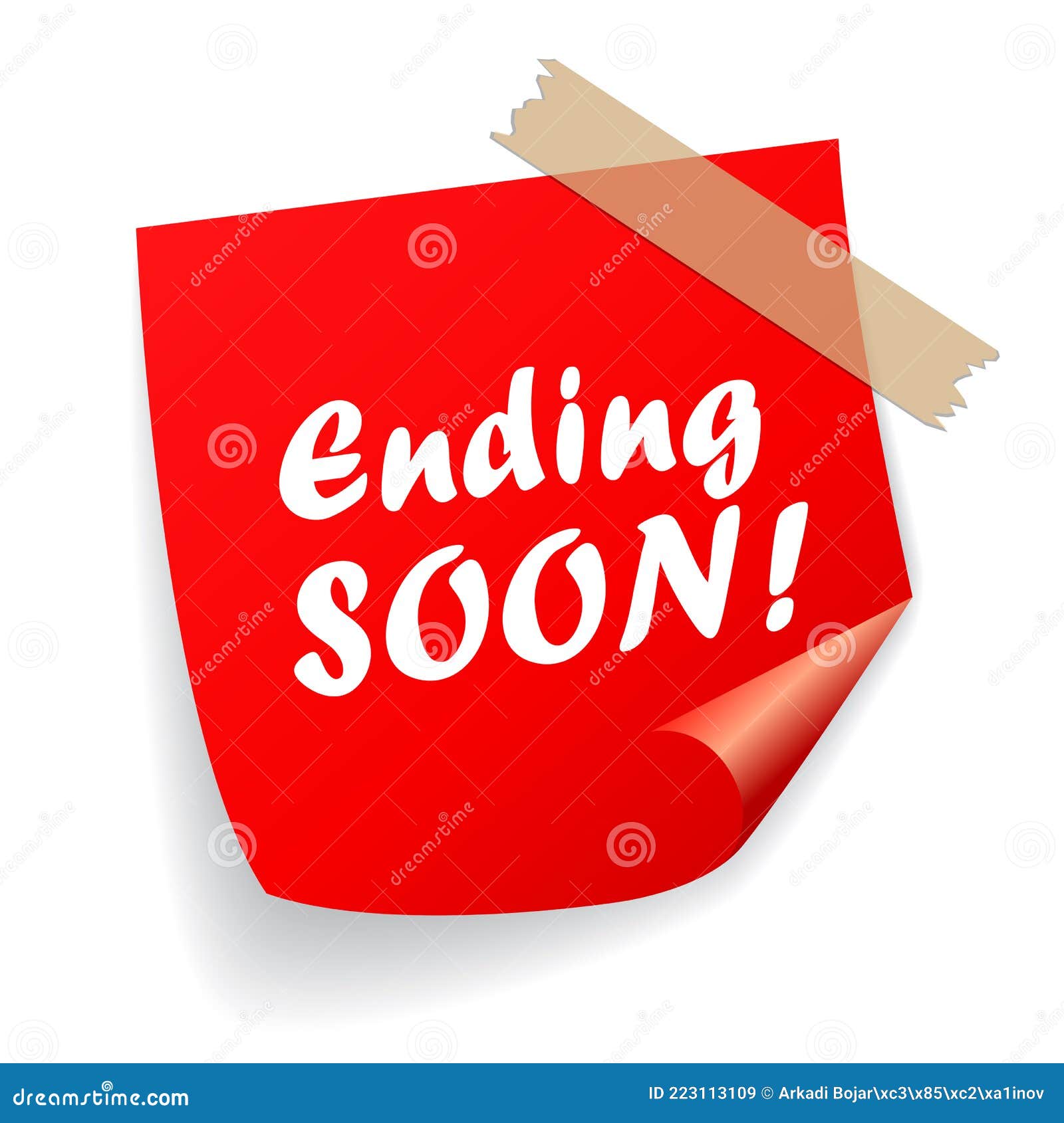 Ending soon vector sign stock vector. Illustration of isolated - 223113109