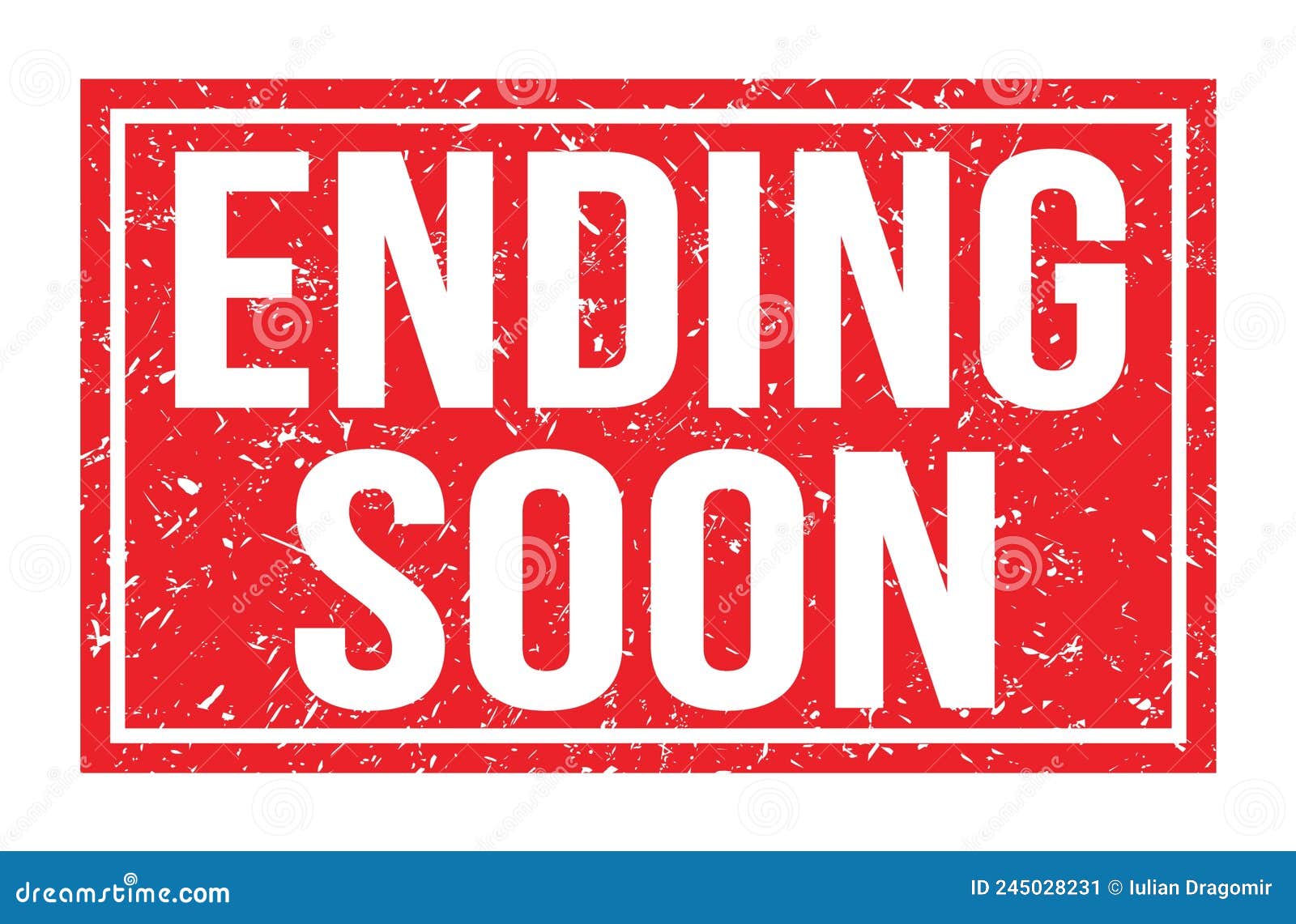 ENDING SOON, Words on Red Rectangle Stamp Sign Stock Illustration ...