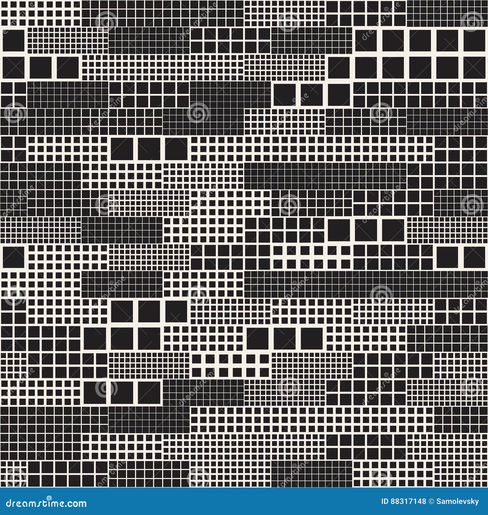 Endless Abstract Background with Random Size Squares. Vector Seamless ...