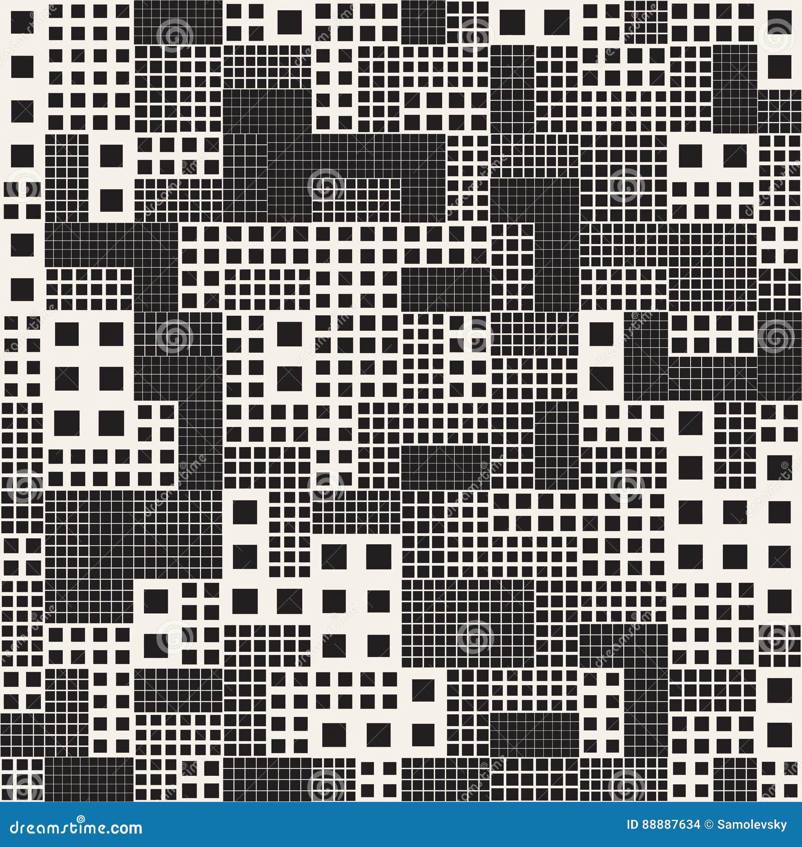 Endless Abstract Background with Random Size Squares. Vector Seamless ...