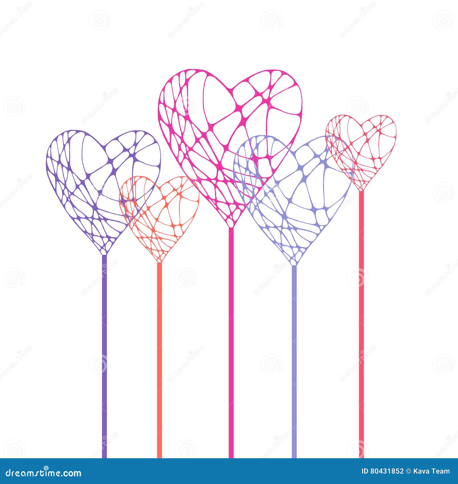 Endless Abstract Decor Pattern with Heart Stock Vector - Illustration ...