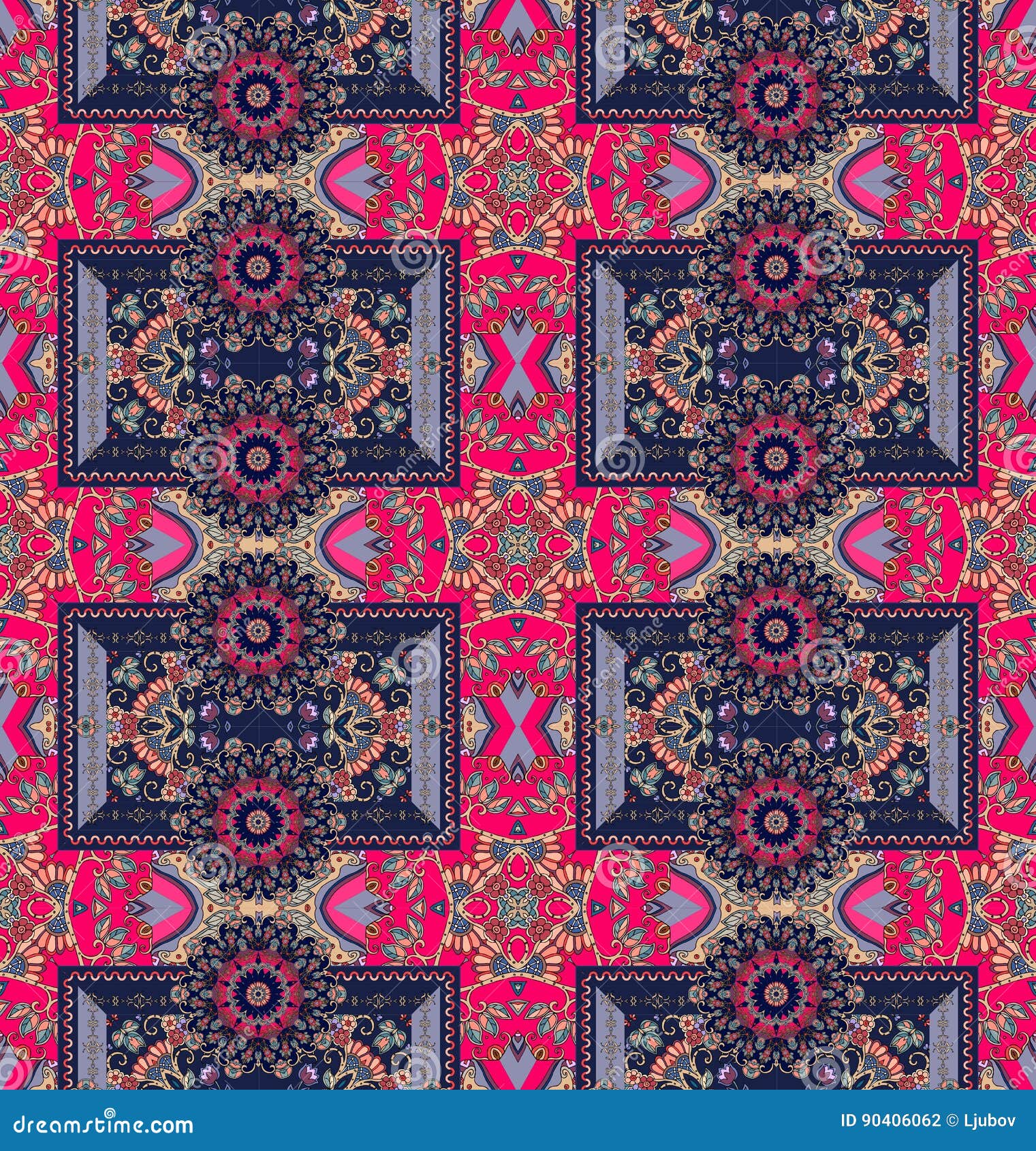 Endless Arabic Pattern with Rosettes and Unique Floral Ornament Stock ...