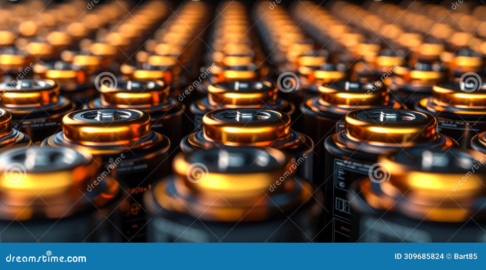 Endless Array of Batteries Showcasing Power Supply and Energy Storage ...