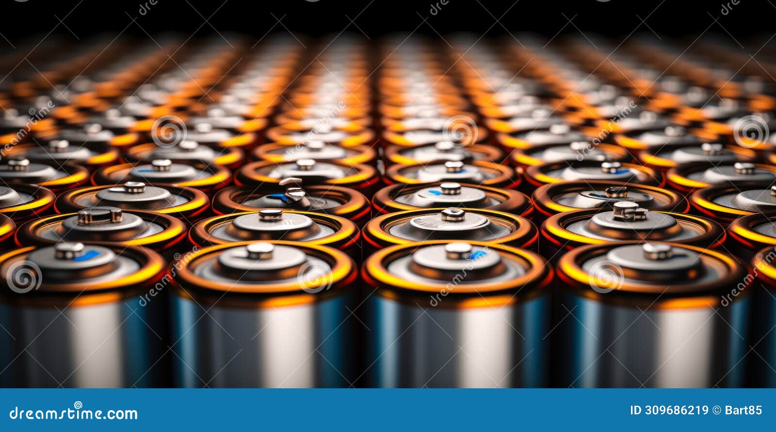 Endless Array of Batteries Showcasing Power Supply and Energy Storage ...