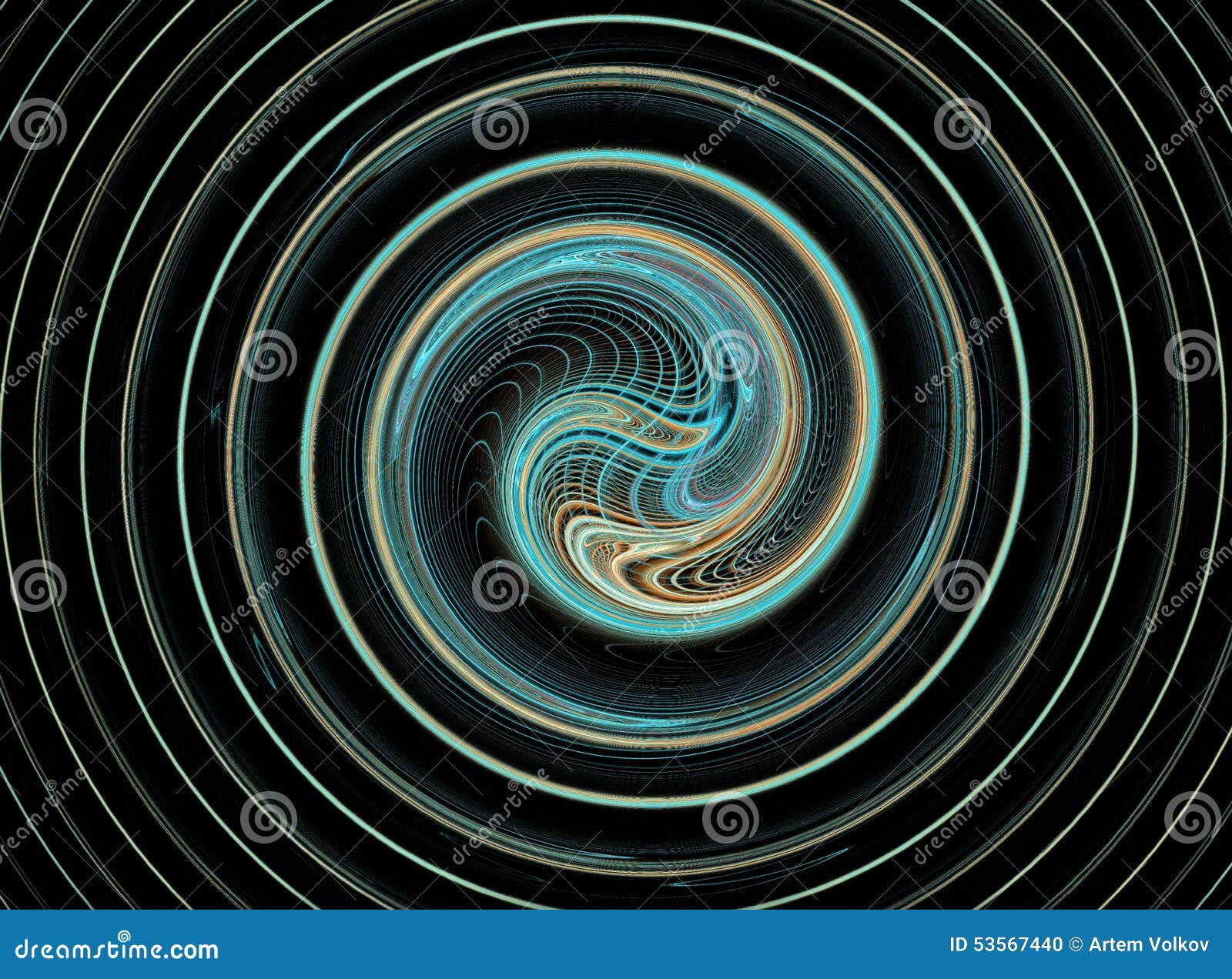 Endless Azure Fractal Spiral Woven from Thin Stock Illustration ...