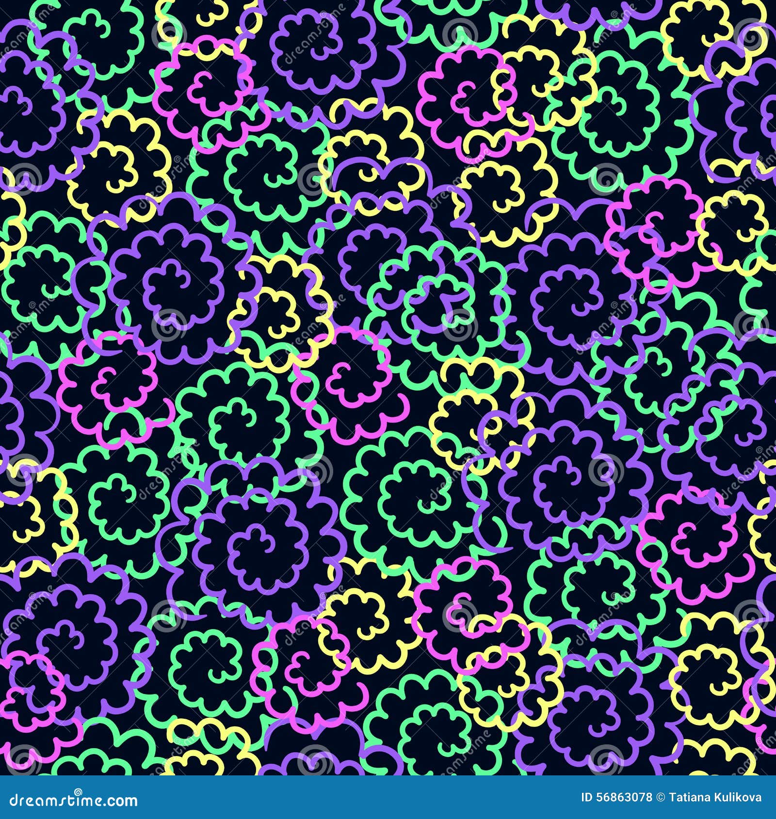 Endless Background of Colorful Abstract Flowers Stock Vector ...