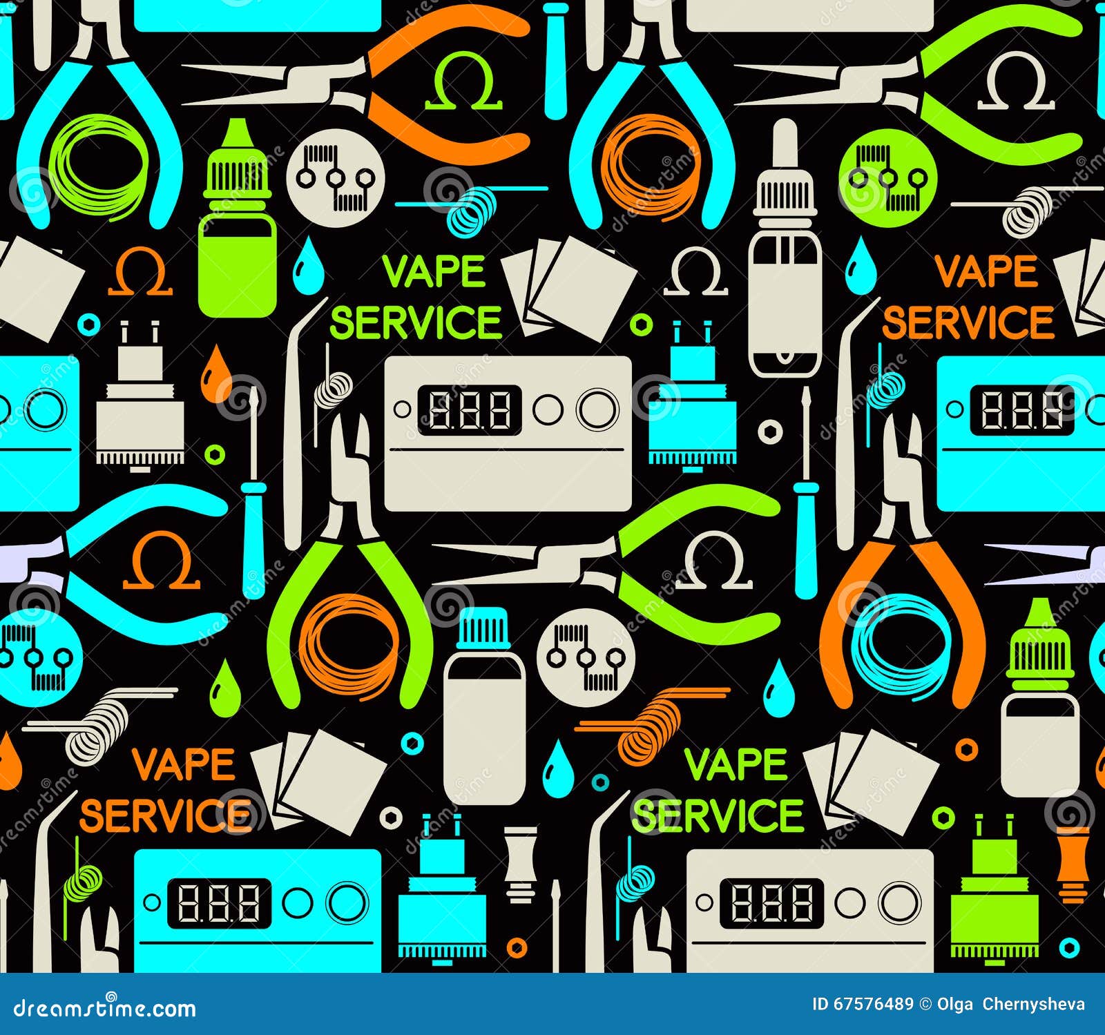 Endless Background of Vape Service Stock Illustration - Illustration of ...