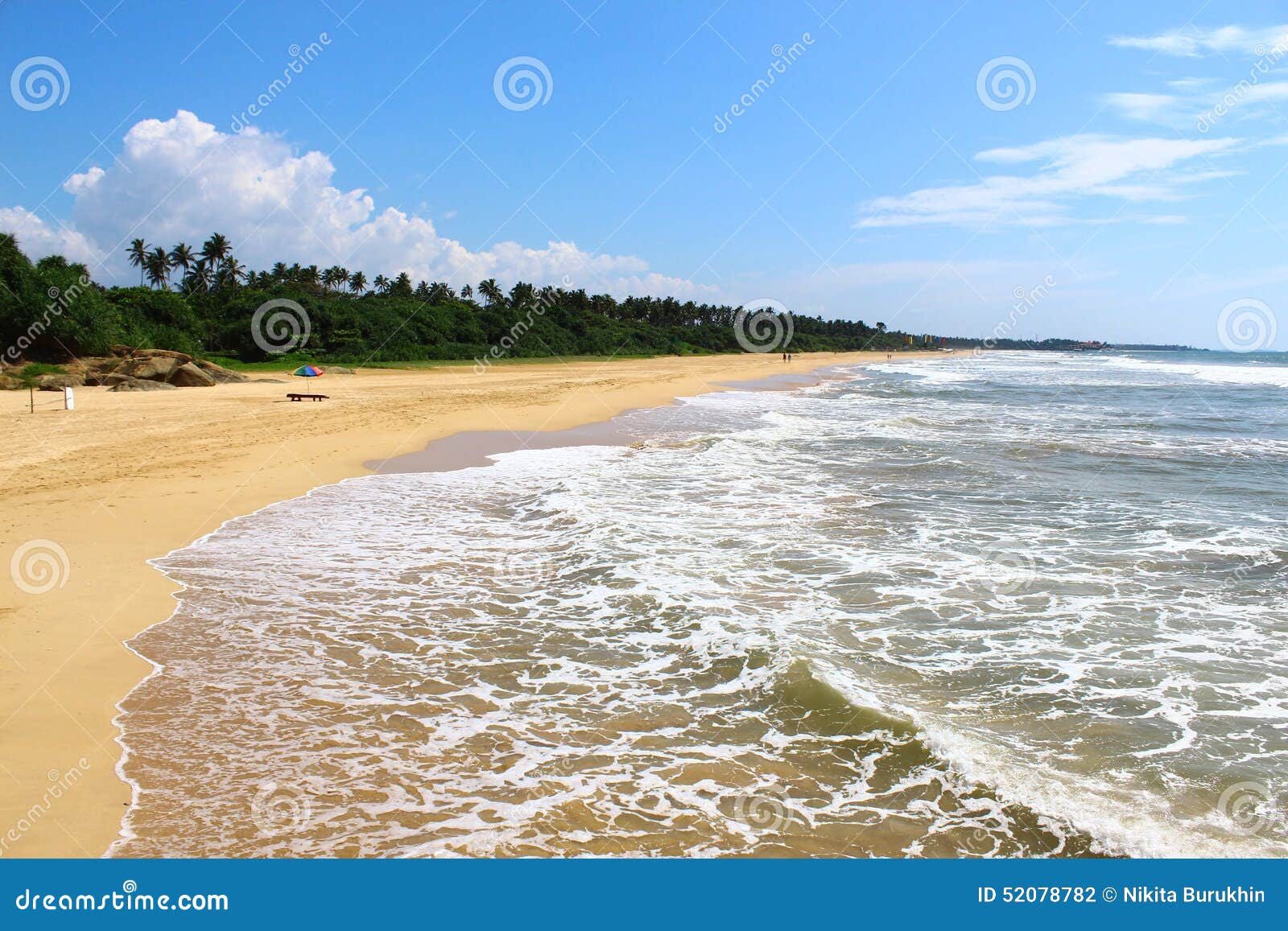 Endless beach of Bentota stock photo. Image of indian - 52078782