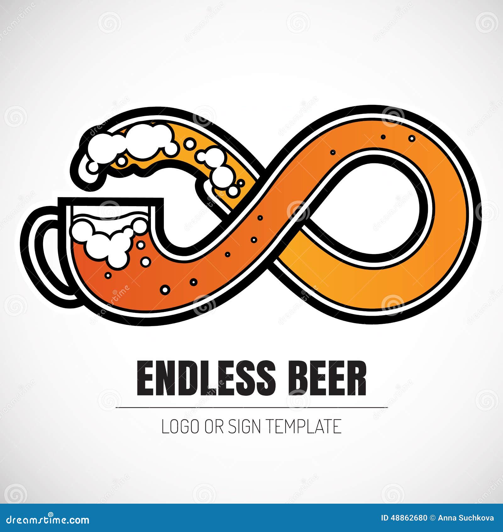 Endless beer stock illustration. Illustration of infinity - 48862680