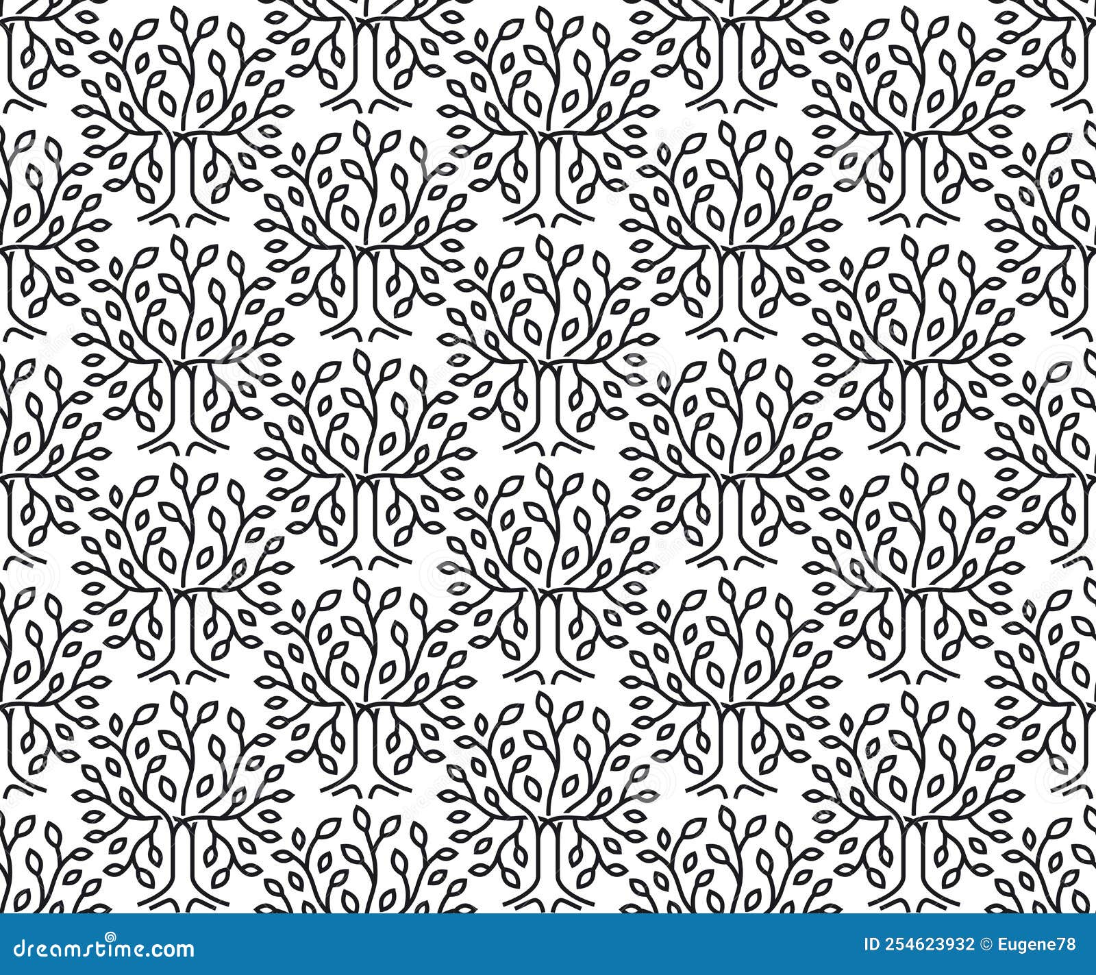 Endless Black Pattern with Trees Stock Vector - Illustration of endless ...