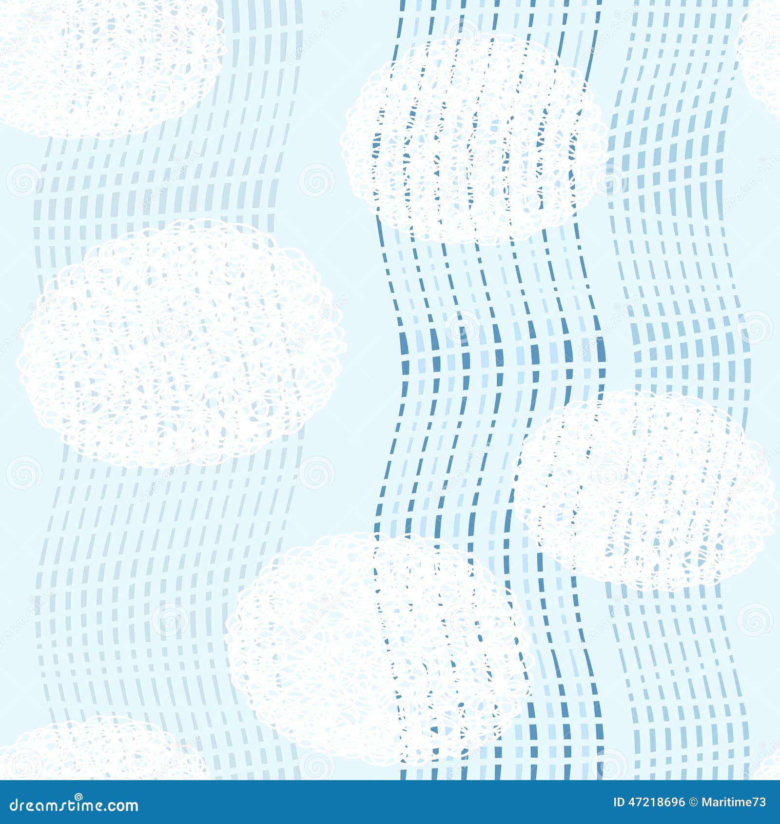 Endless Cartoon Pattern with Clouds and Rain. Vector Illustrati Stock ...