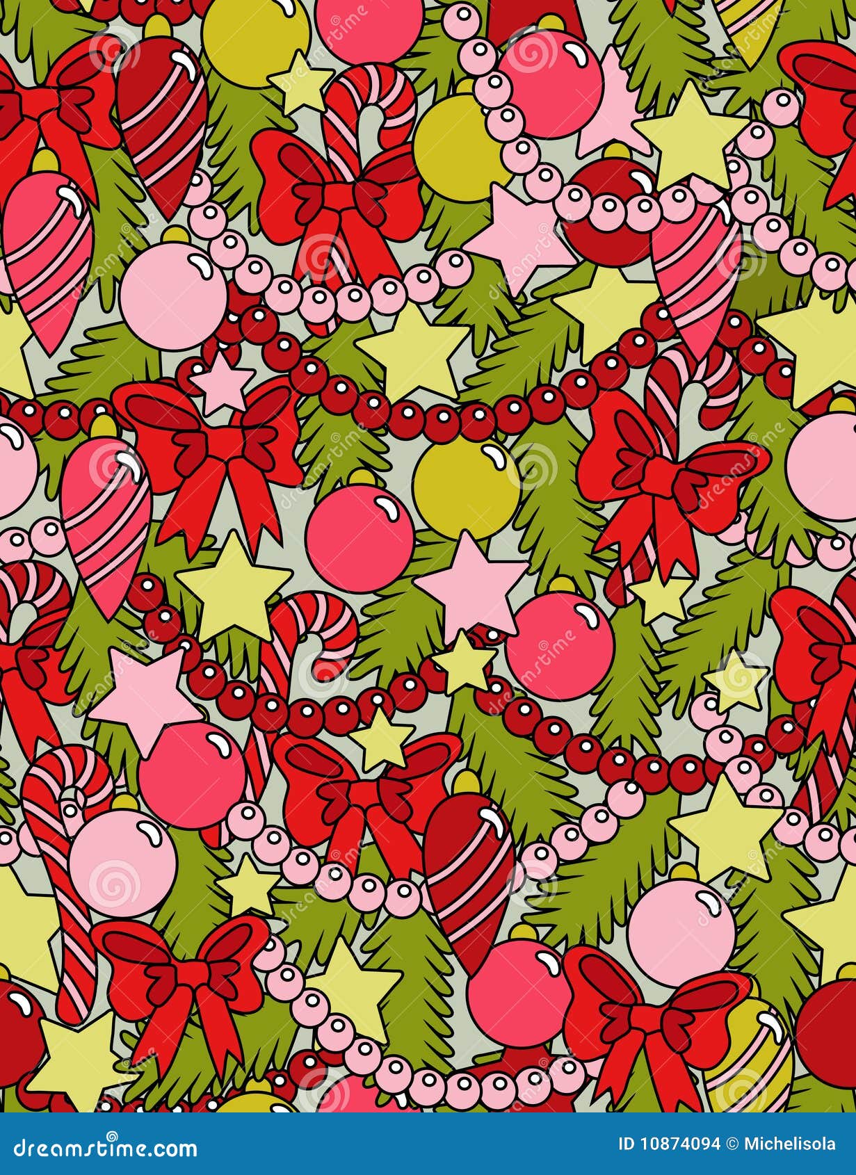 Endless Christmas tree stock vector. Illustration of ornate - 10874094