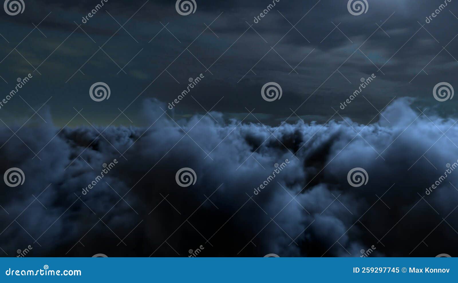 Infinite Fly through the Cinematic Dark Night Clouds Background ...