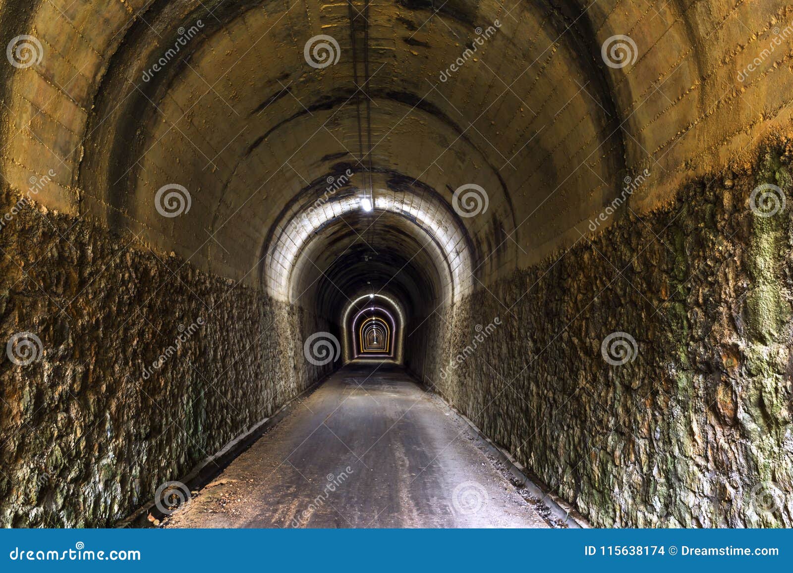 Endless dark tunnel stock photo. Image of historic, long - 115638174