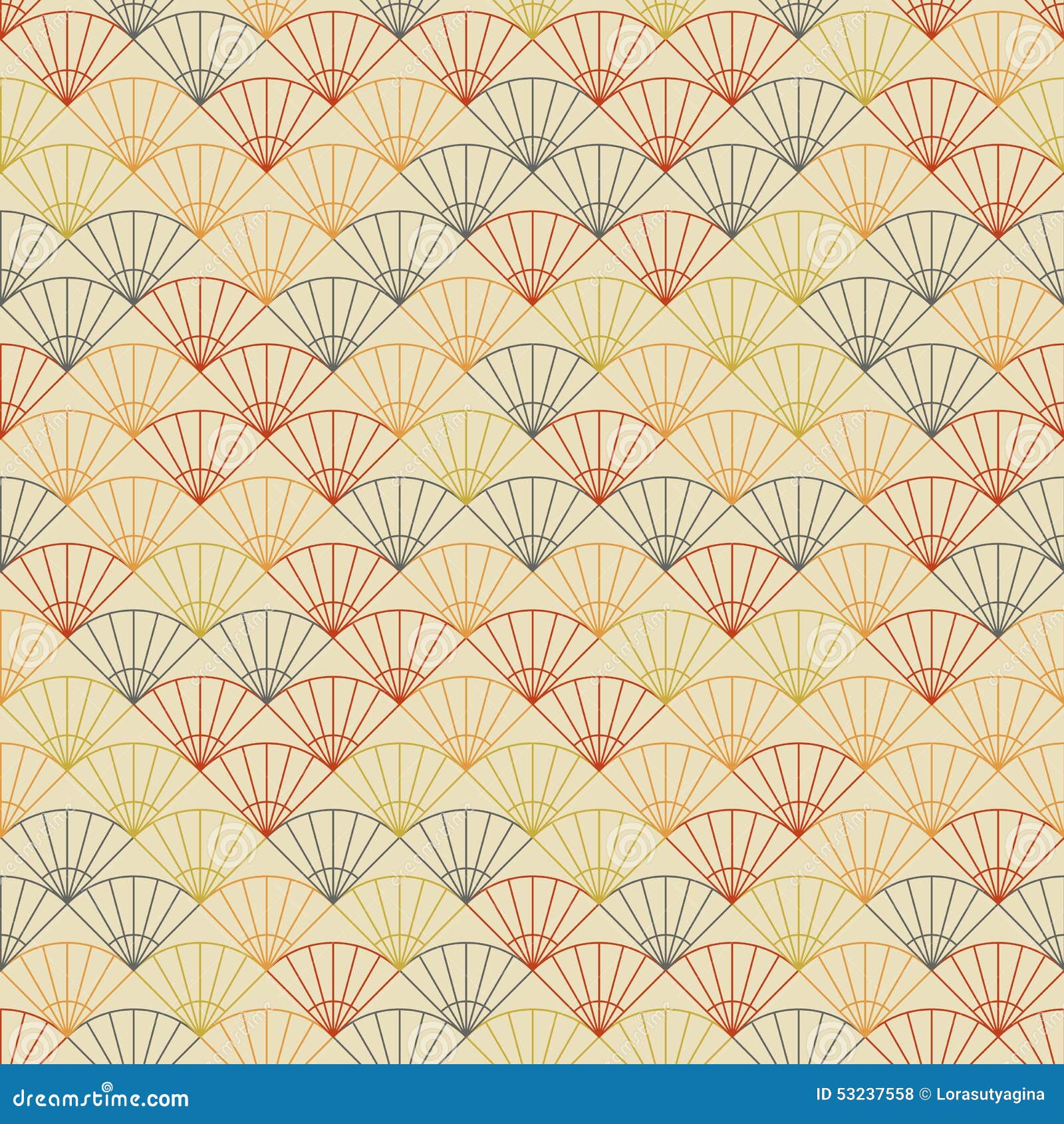 Endless Fan Pattern. Based on Traditional Japanese Embroidery. Stock ...