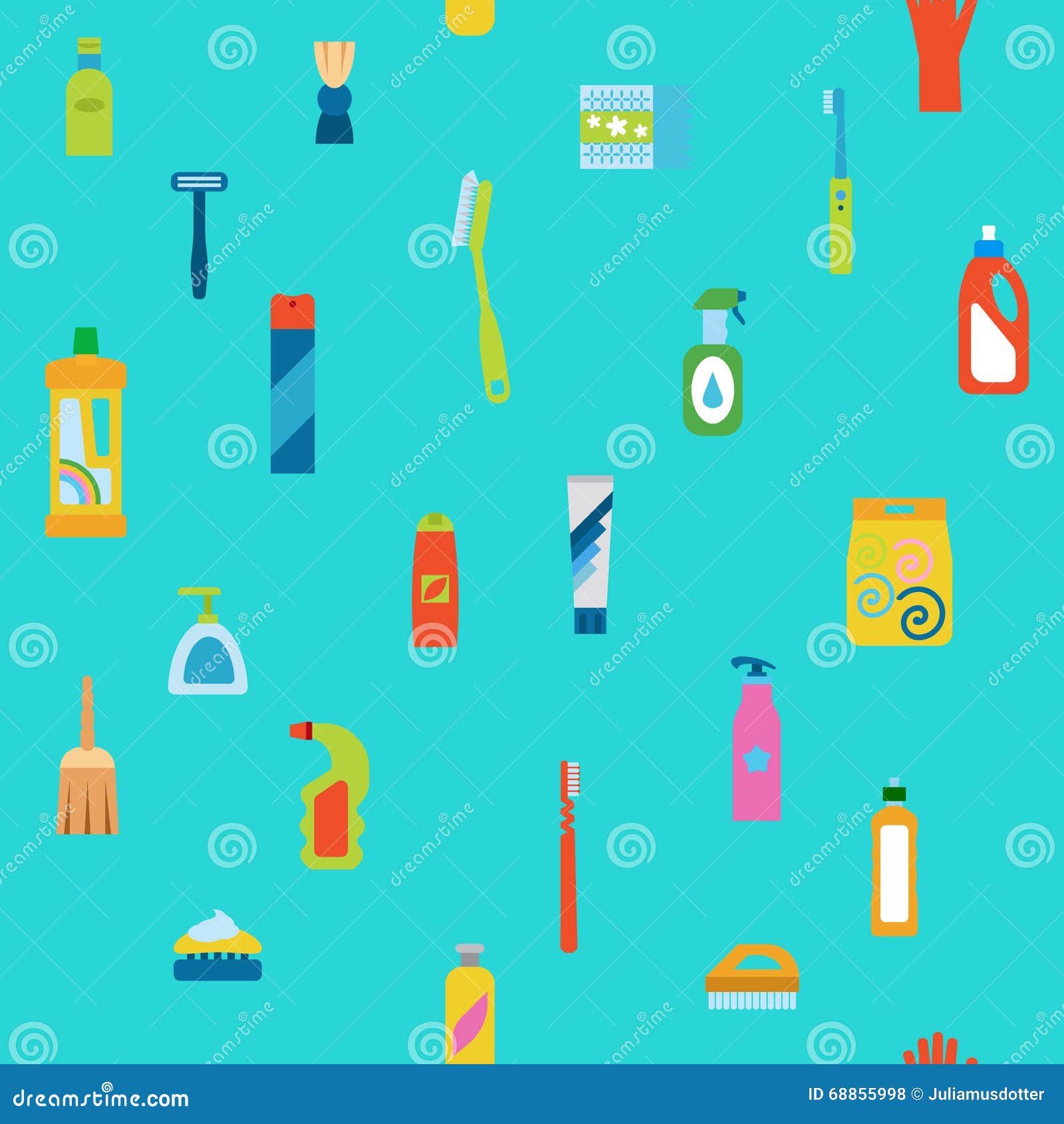 Endless Flat Hygiene and Cleaning Background. Stock Vector ...
