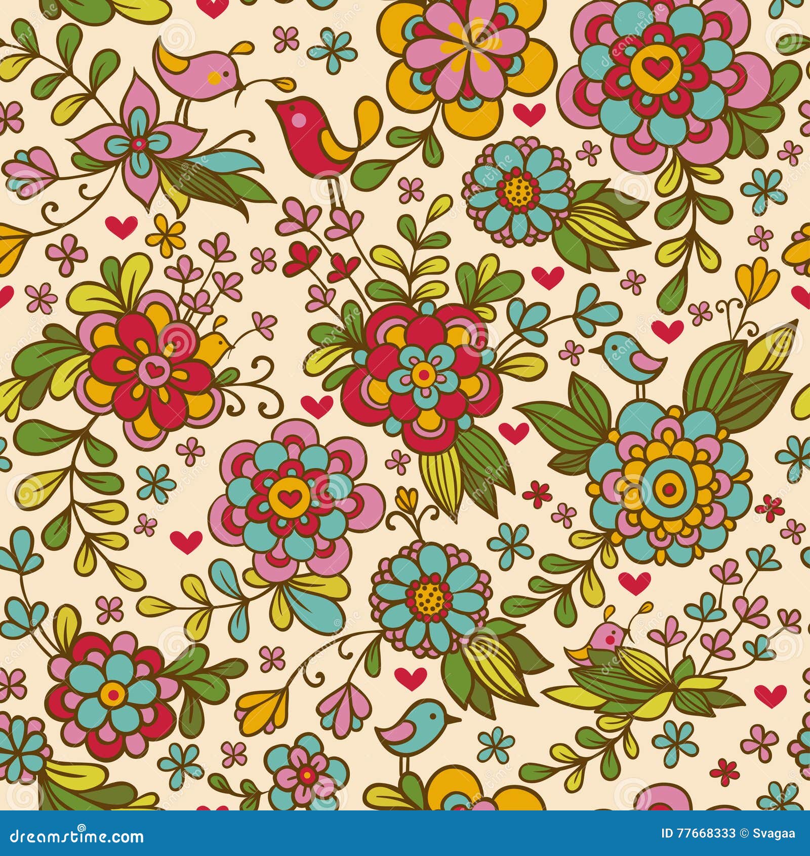 Endless floral pattern. stock illustration. Illustration of forest ...
