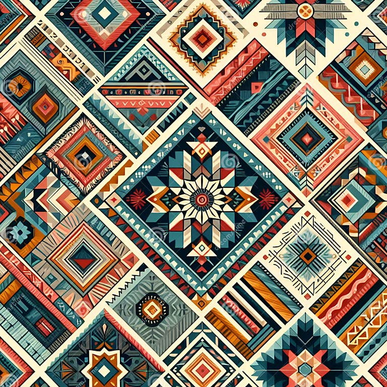 Endless Grid Seamless Pattern of Continuous Squares, Generative AI ...