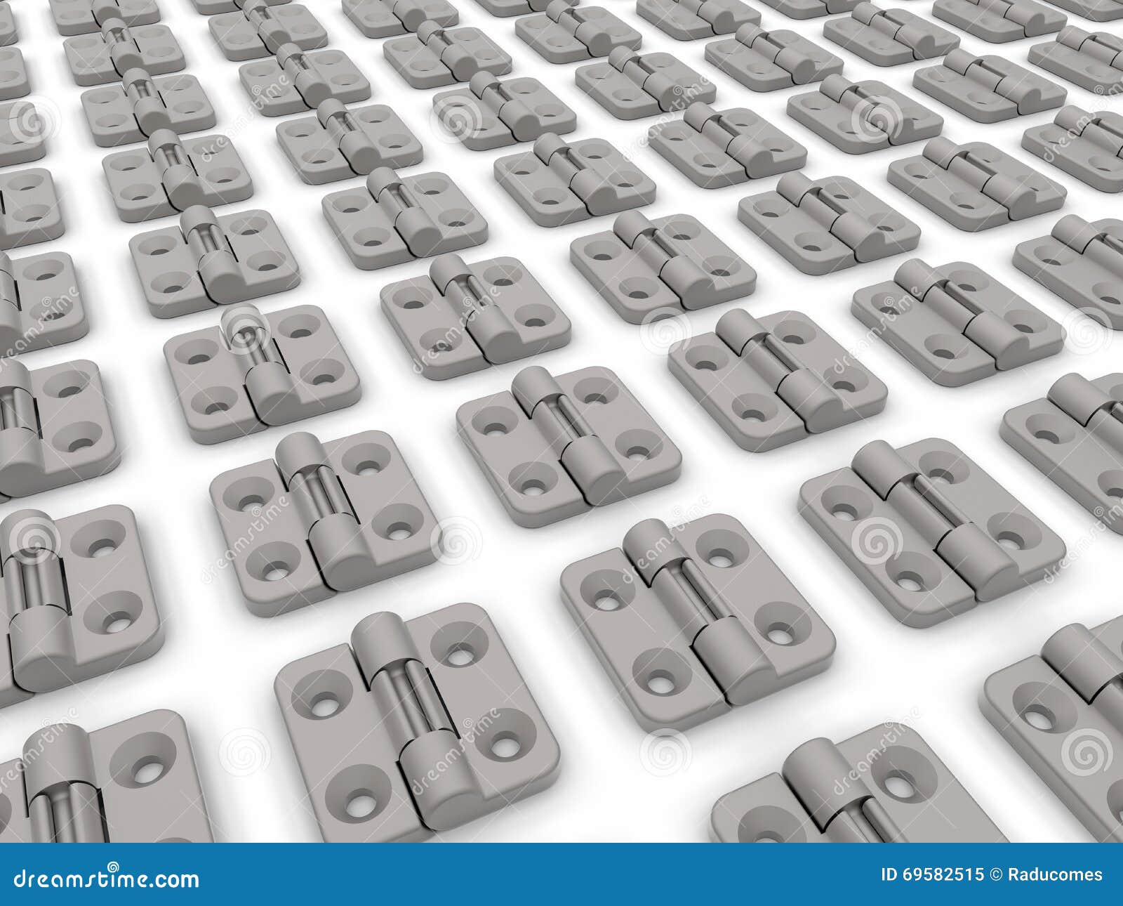 Hinges Bronze Color With Silver Steel Texture Isolated On White ...