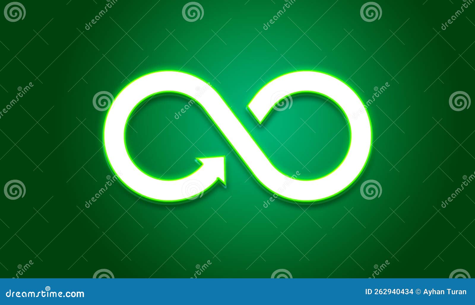 Endless Icon and Neon Light Concept Stock Illustration - Illustration ...