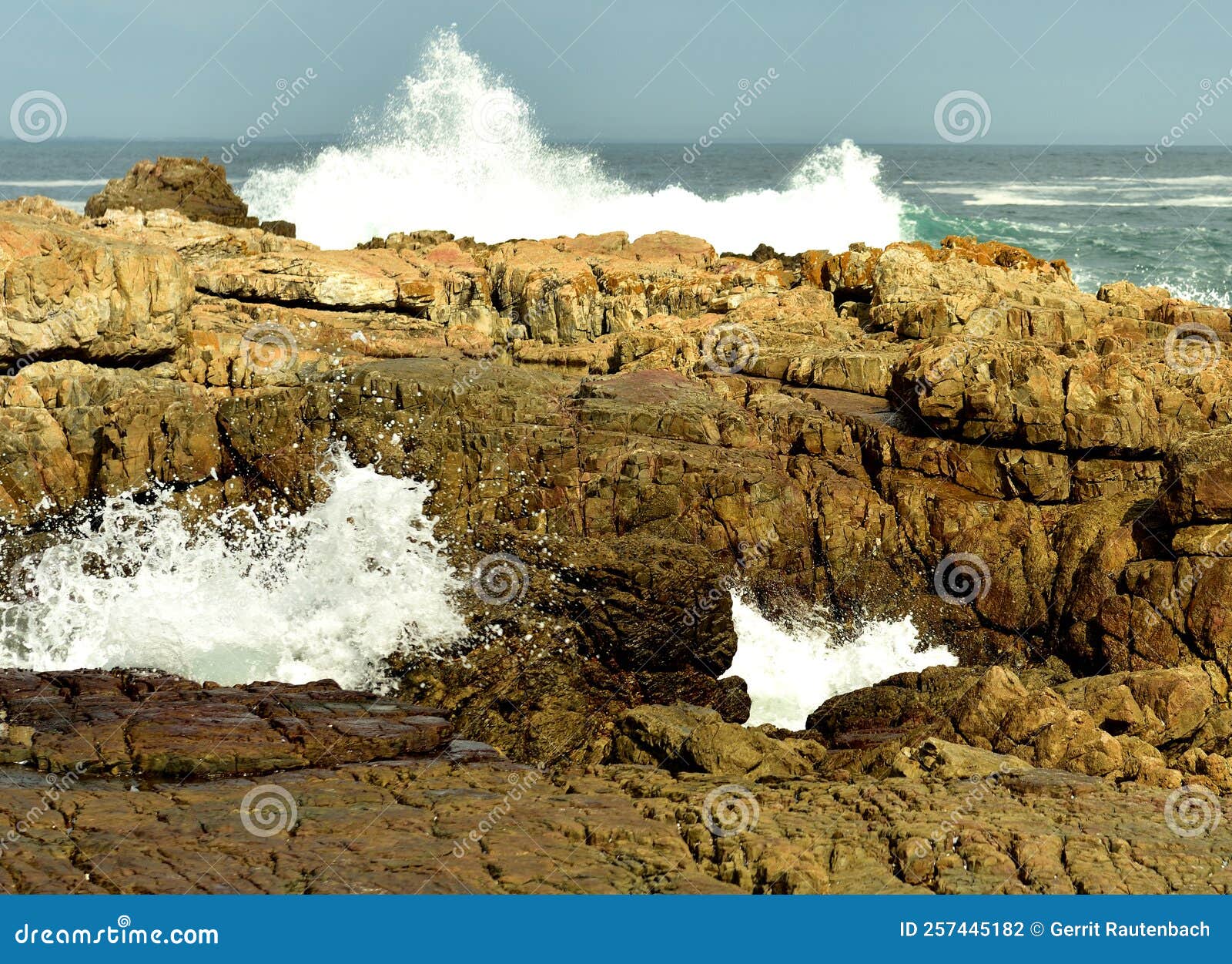 The Endless Incoming Tide Hitting the Rocks Stock Photo - Image of ...