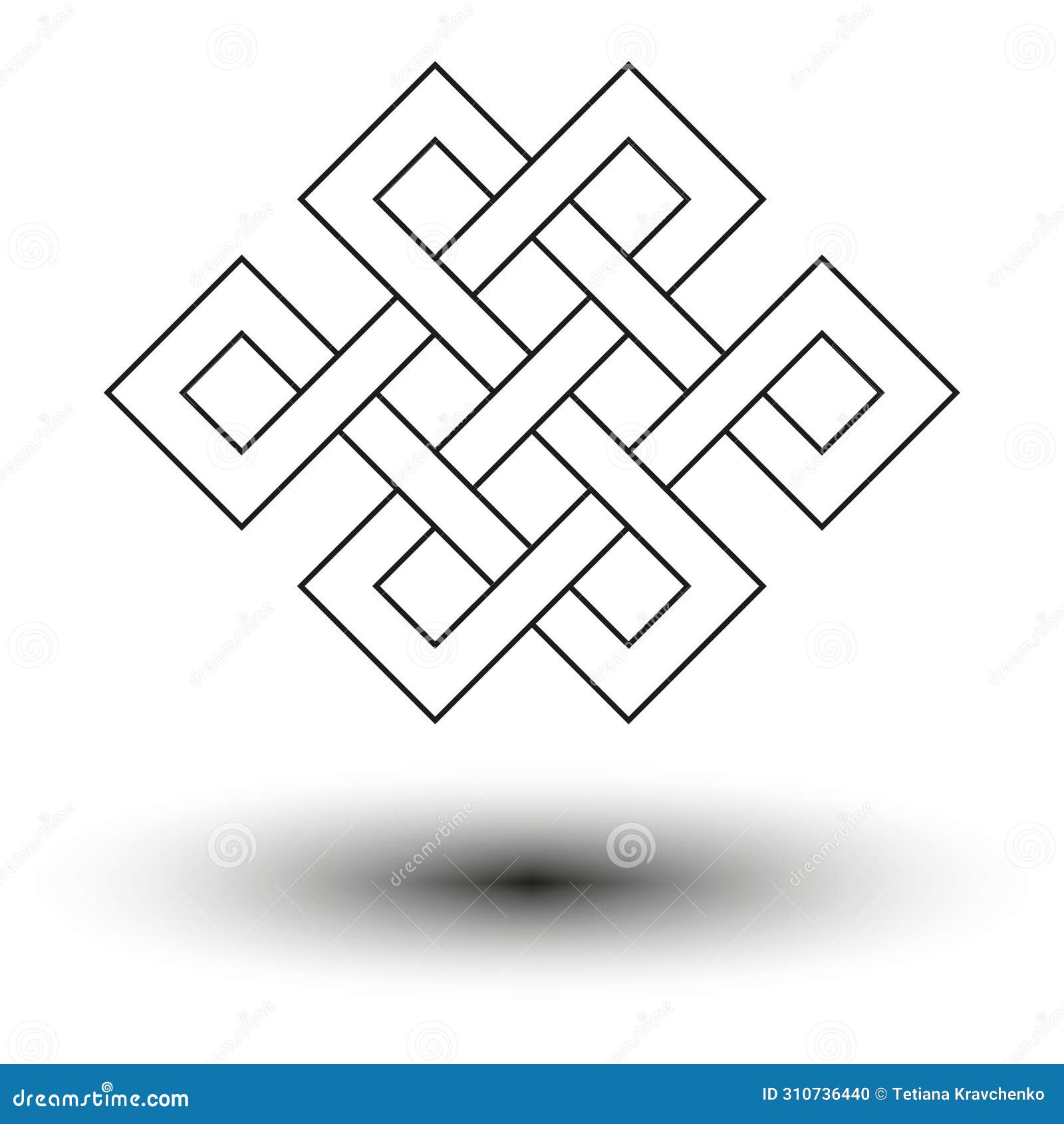 Auspicious Endless Knots Chinese Seamless Pattern.Red Cartoon Vector | CartoonDealer.com #68073085