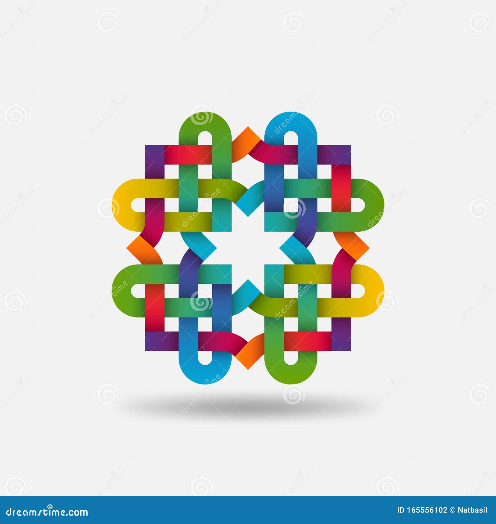 Endless Knot of Colored Rainbow Intertwined Ribbons Stock Vector ...