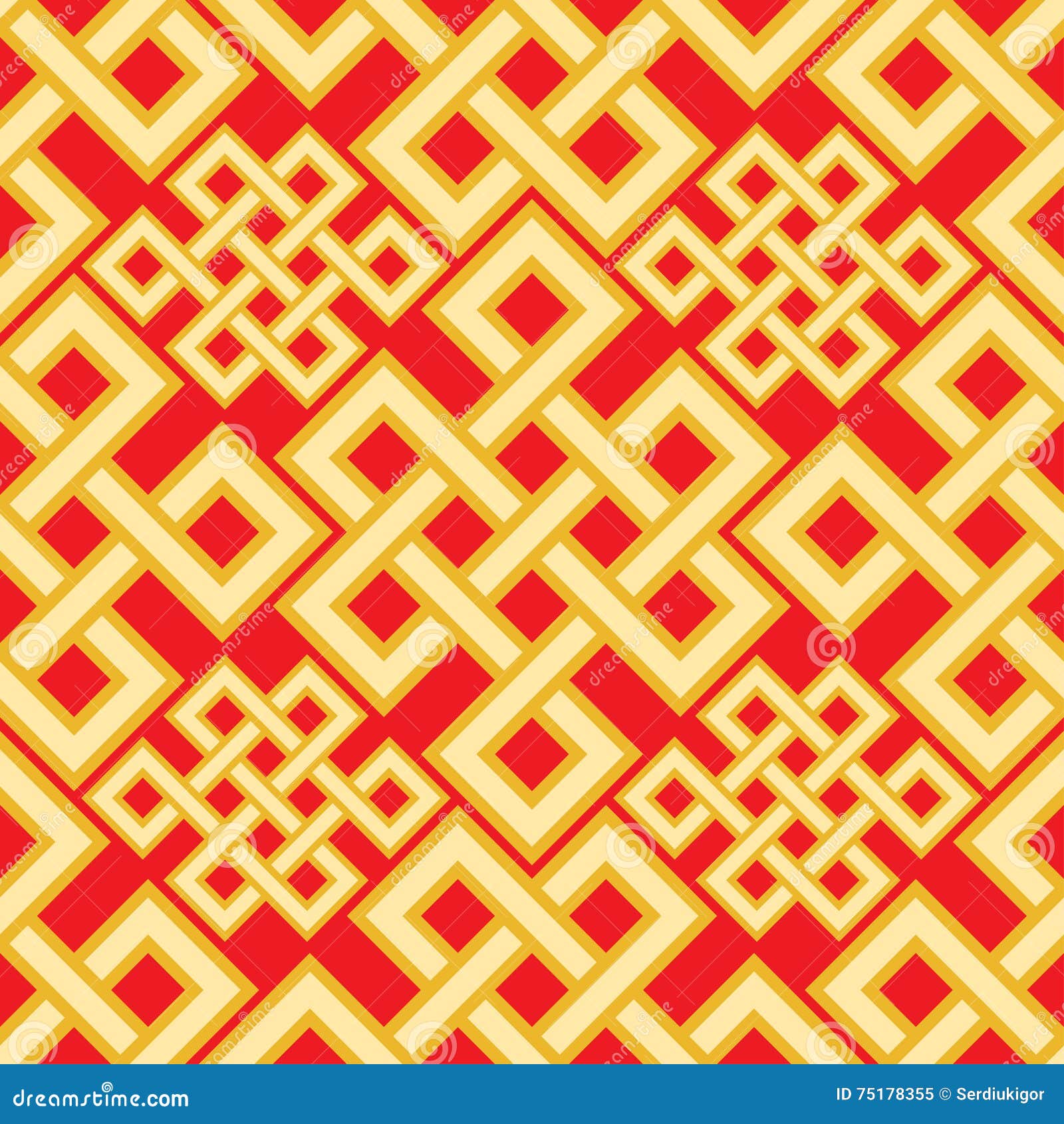 The Endless Knot Seamless Pattern. Stock Vector - Illustration of icon ...