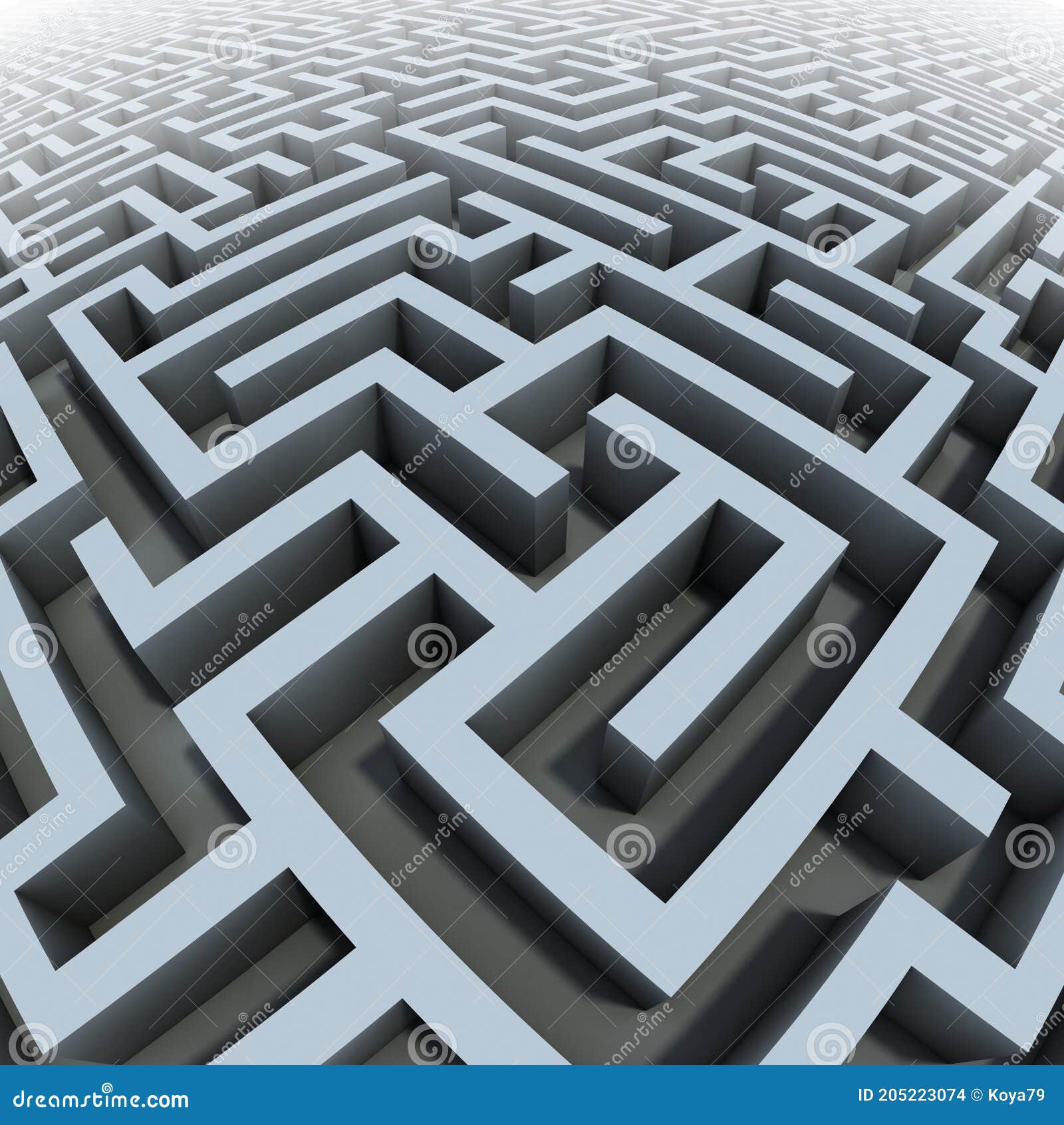 Endless Labyrinth Three Dimensional Illustration Stock Illustration ...