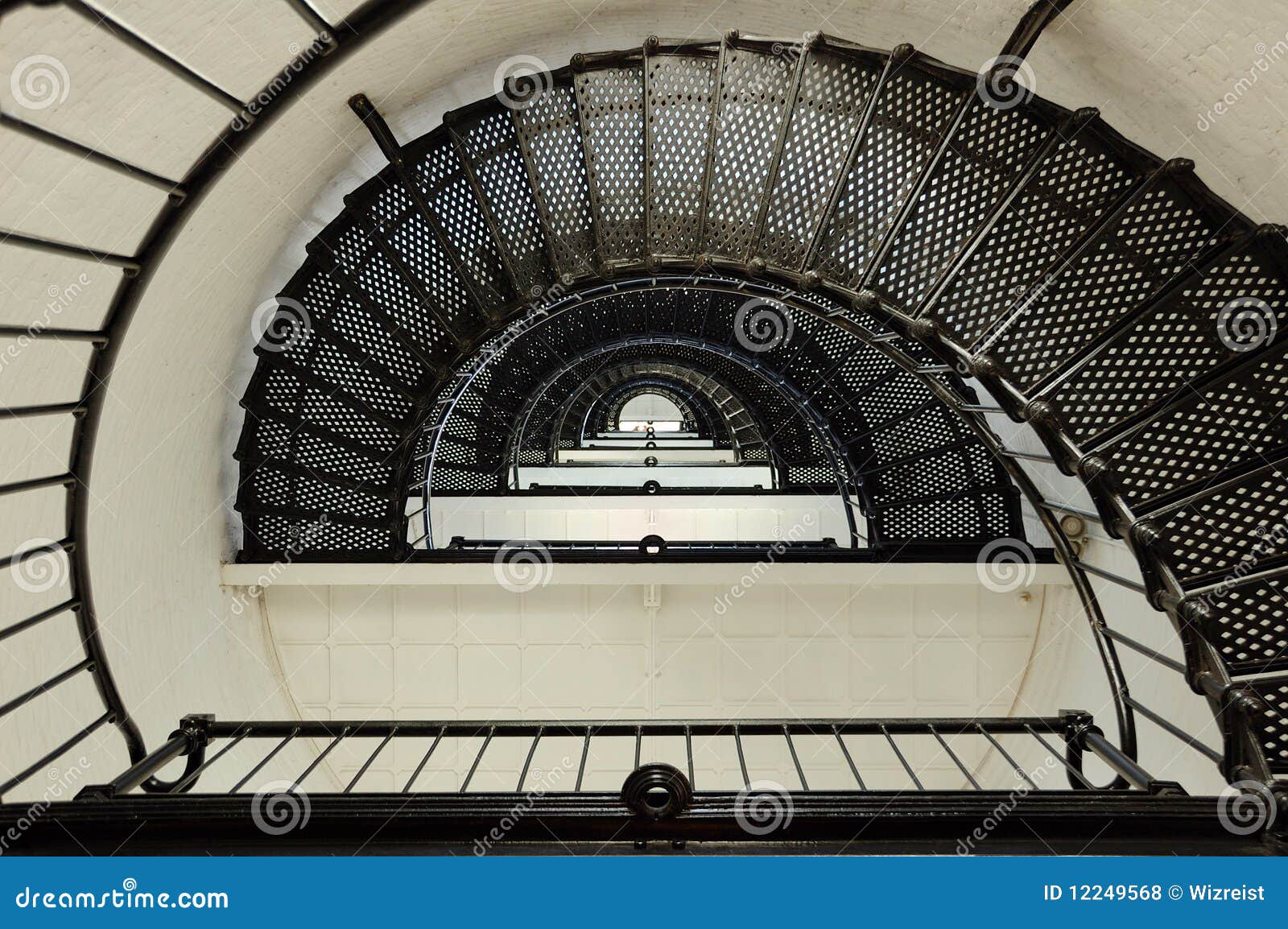 Endless Lighthouse Spiral Staircase Stock Photo - Image of tower ...